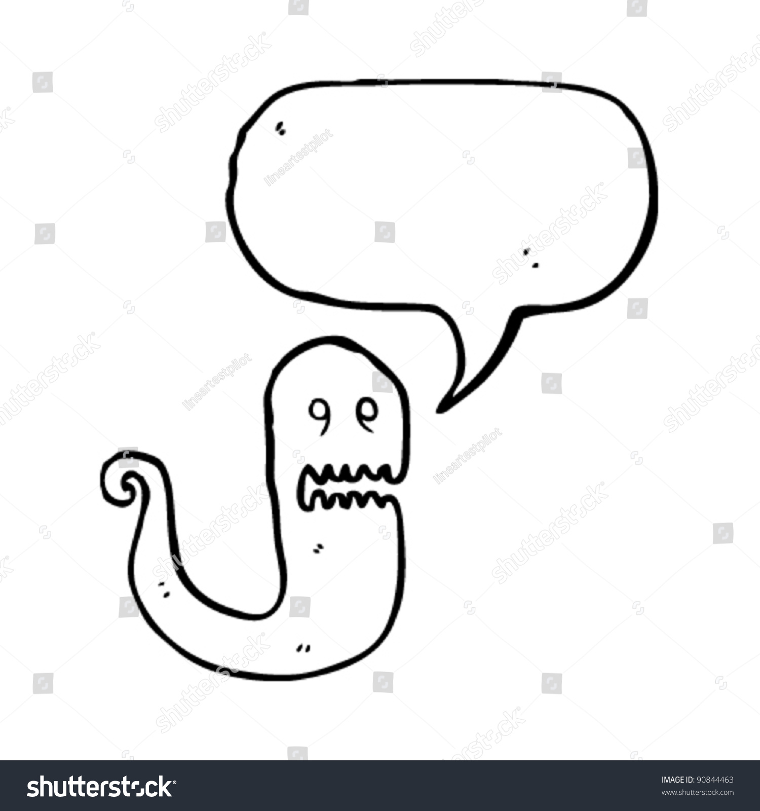 Talking Halloween Ghost Cartoon Stock Vector (Royalty Free) 90844463 ...