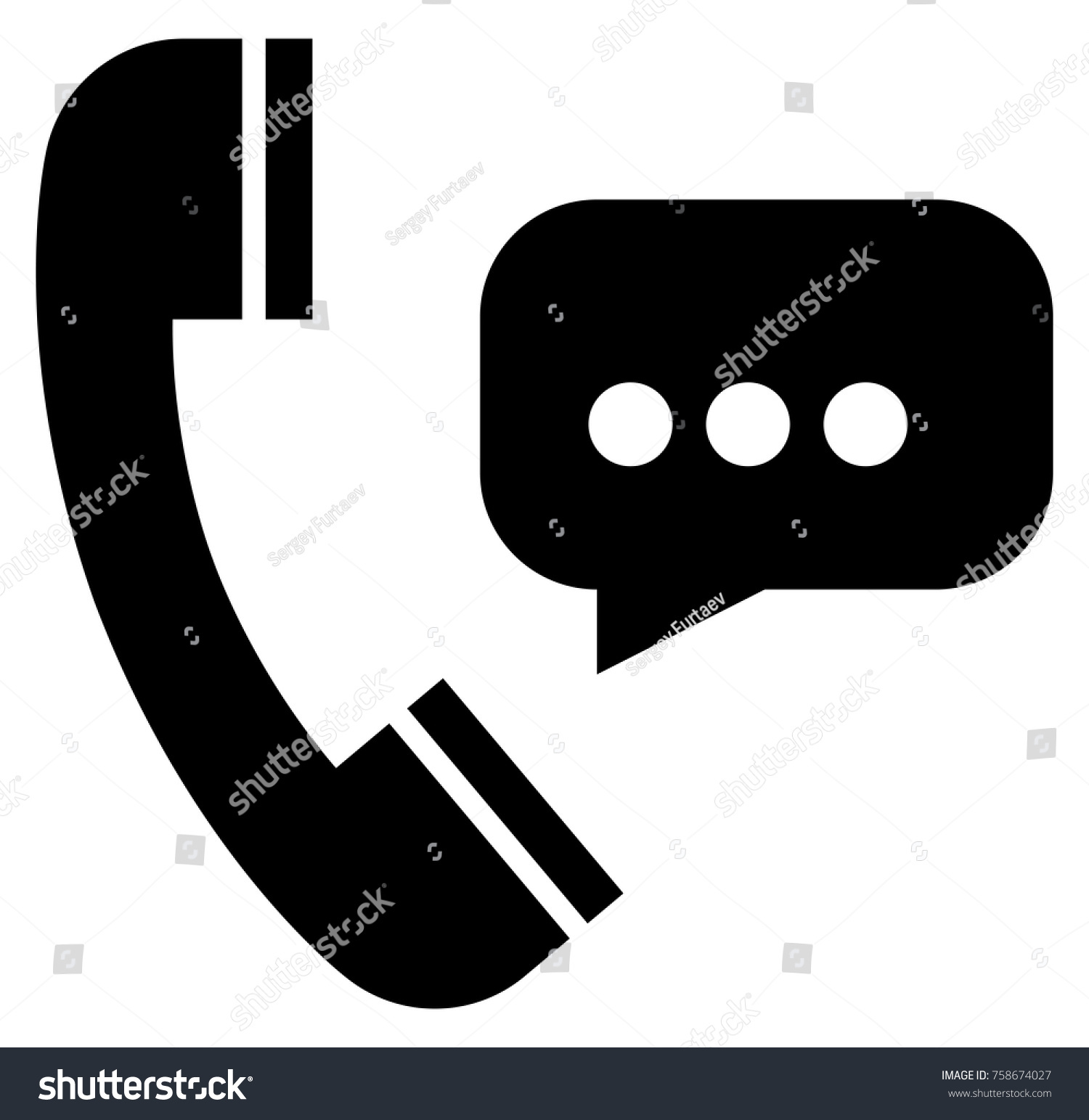Talking On Phone Icon Stock Vector (Royalty Free) 758674027
