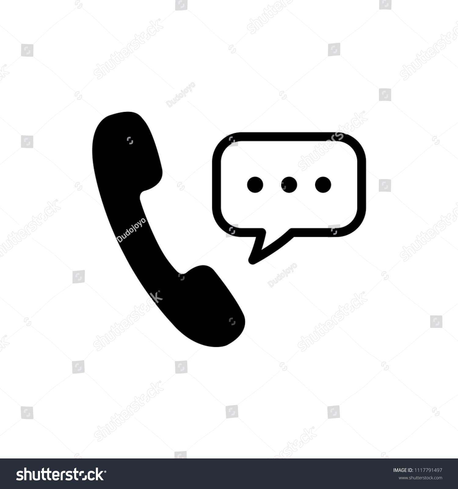 Talking On Phone Icon Vector Stock Vector (Royalty Free) 1117791497