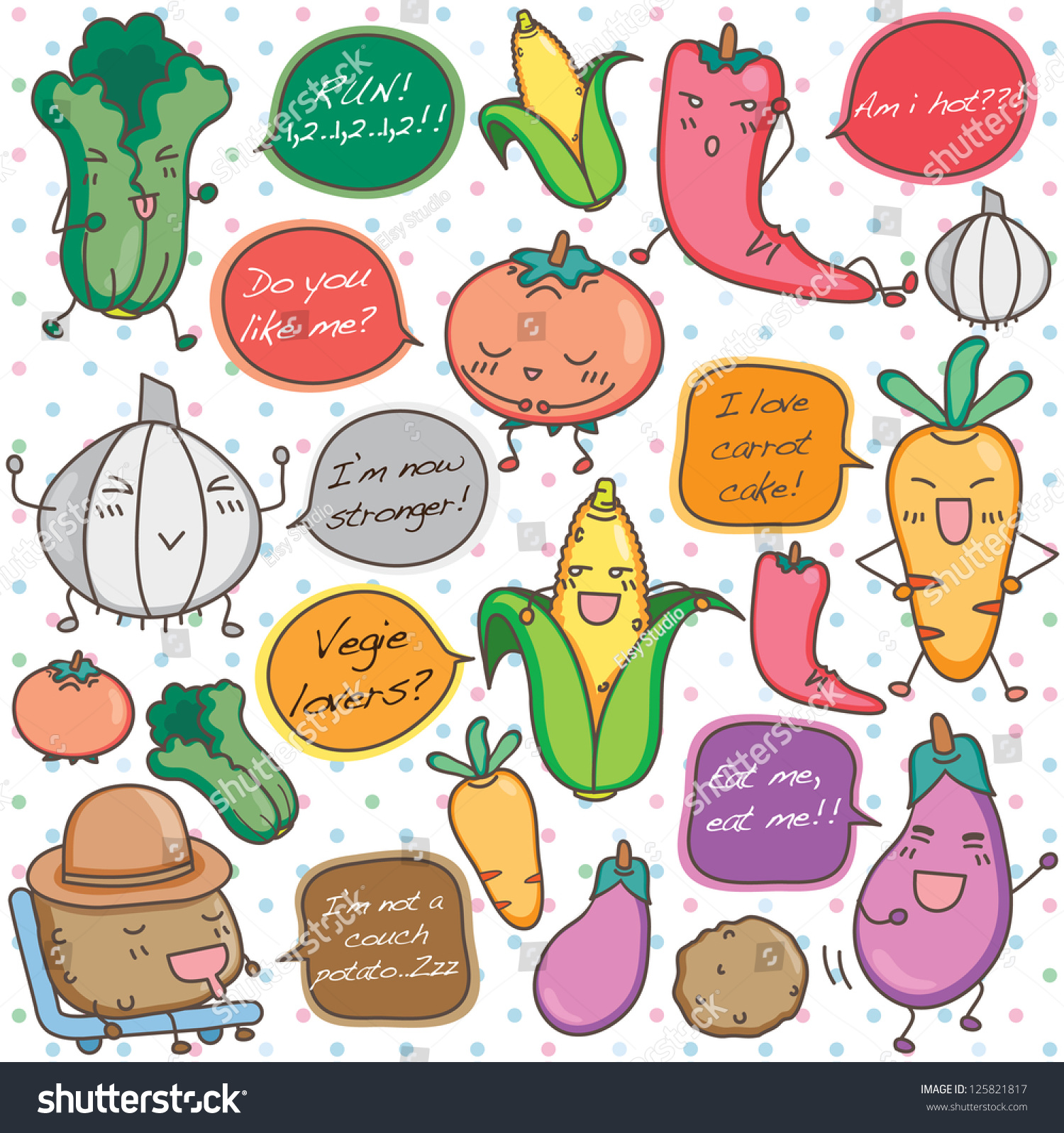 Talking Vegetables Clip Art: เวกเตอร์สต็อก (ปลอดค่าลิขสิทธิ์) 125821817 ...