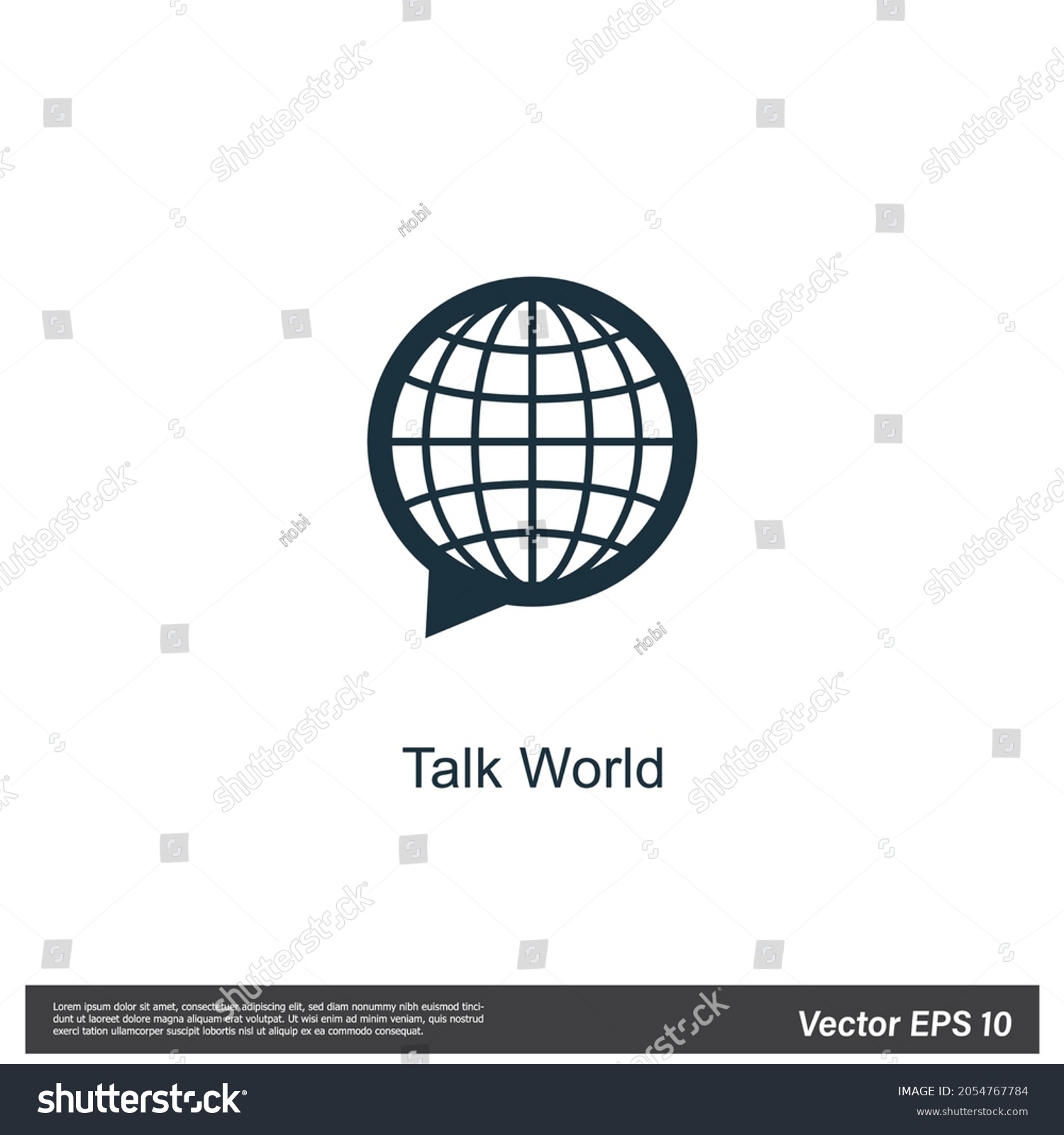 Talking World Icon Vector Logo Concept Stock Vector (Royalty Free ...