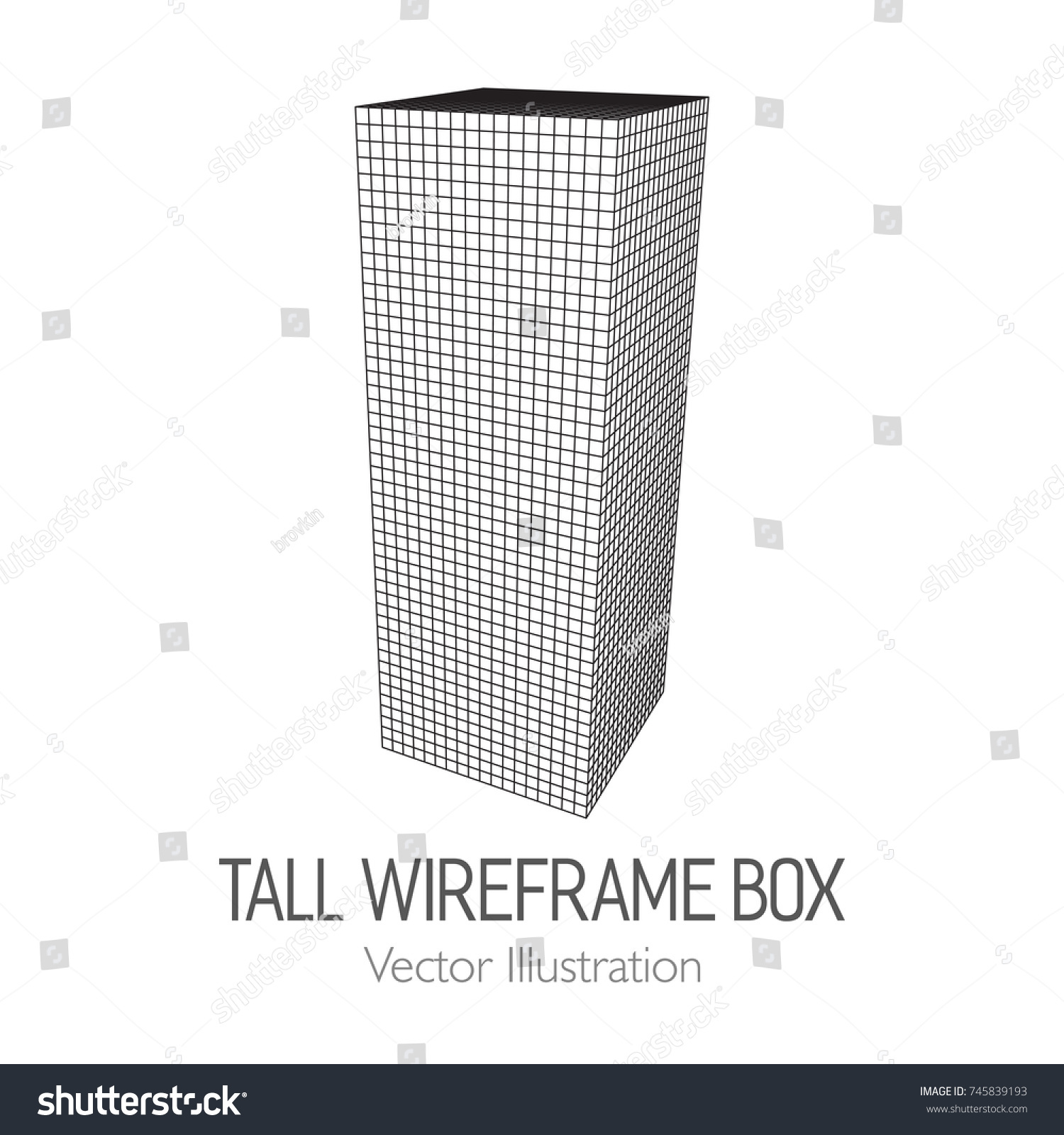 Tall Vertical Rectangle Box Retail Wireframe Stock Vector (Royalty Free ...