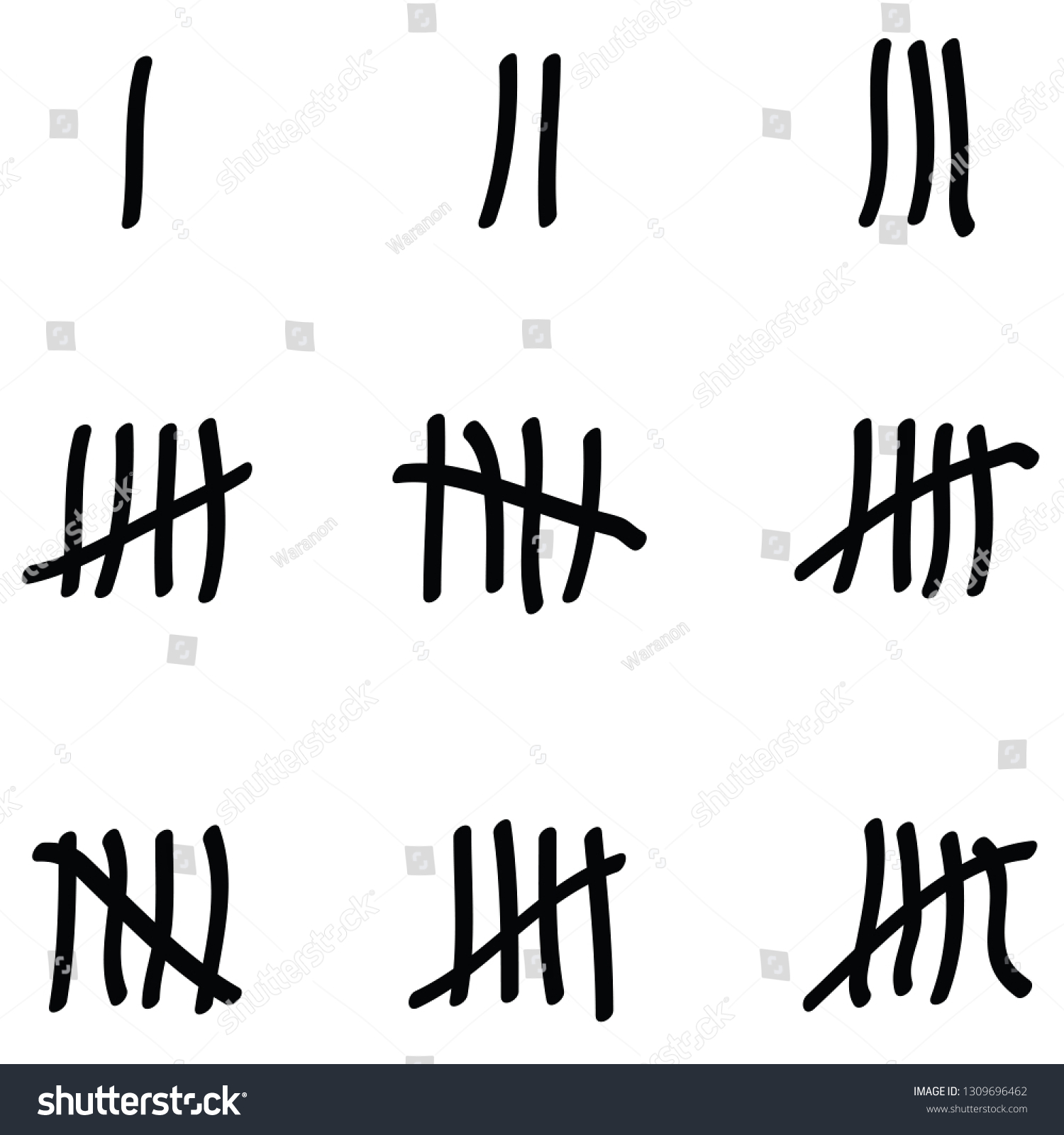 Tally Marks Icon Set 스톡 벡터(로열티 프리) 1309696462 | Shutterstock
