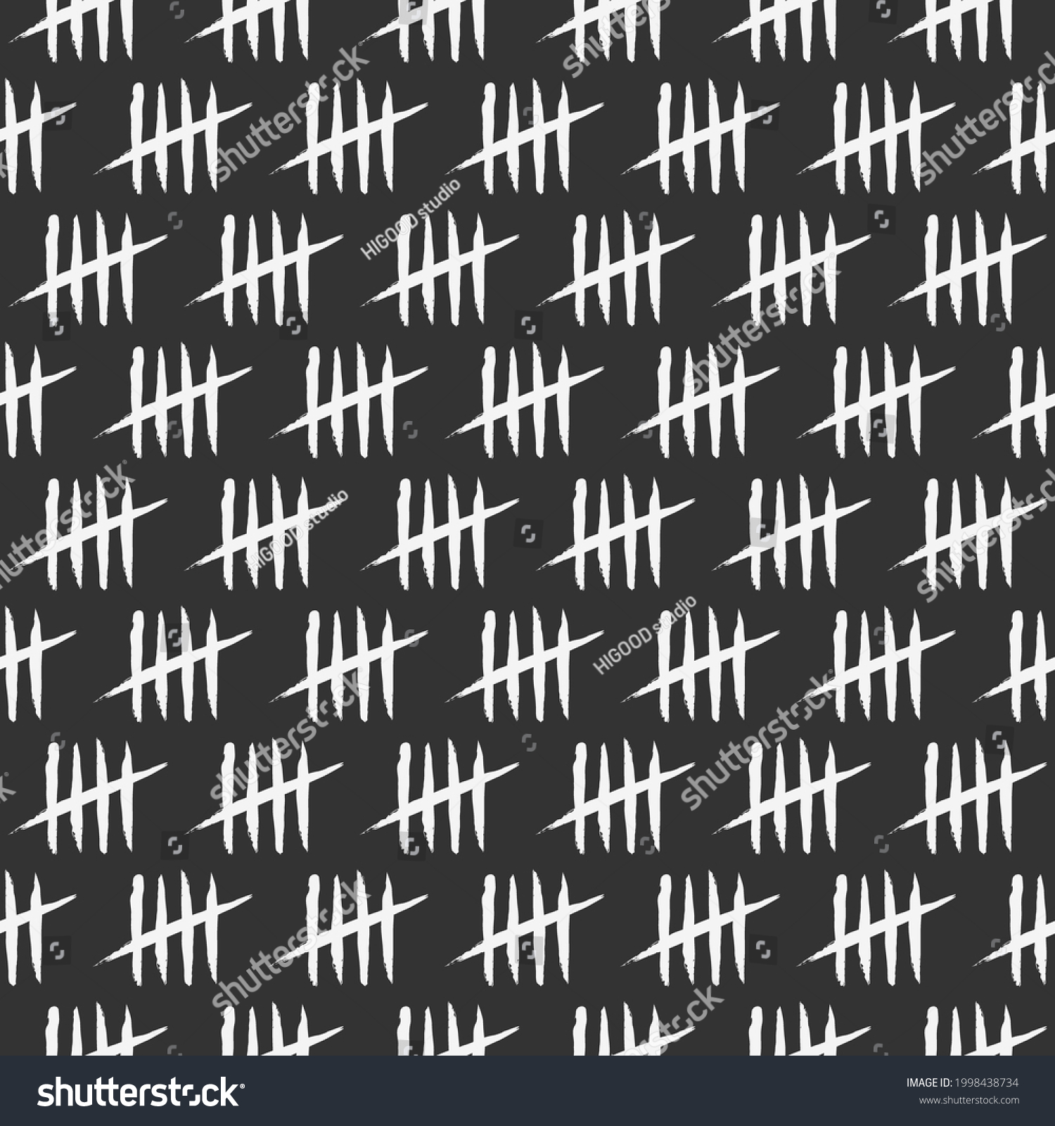 Tally Marks Pattern Hand Drawn Style Stock Vector (Royalty Free) 1998438734