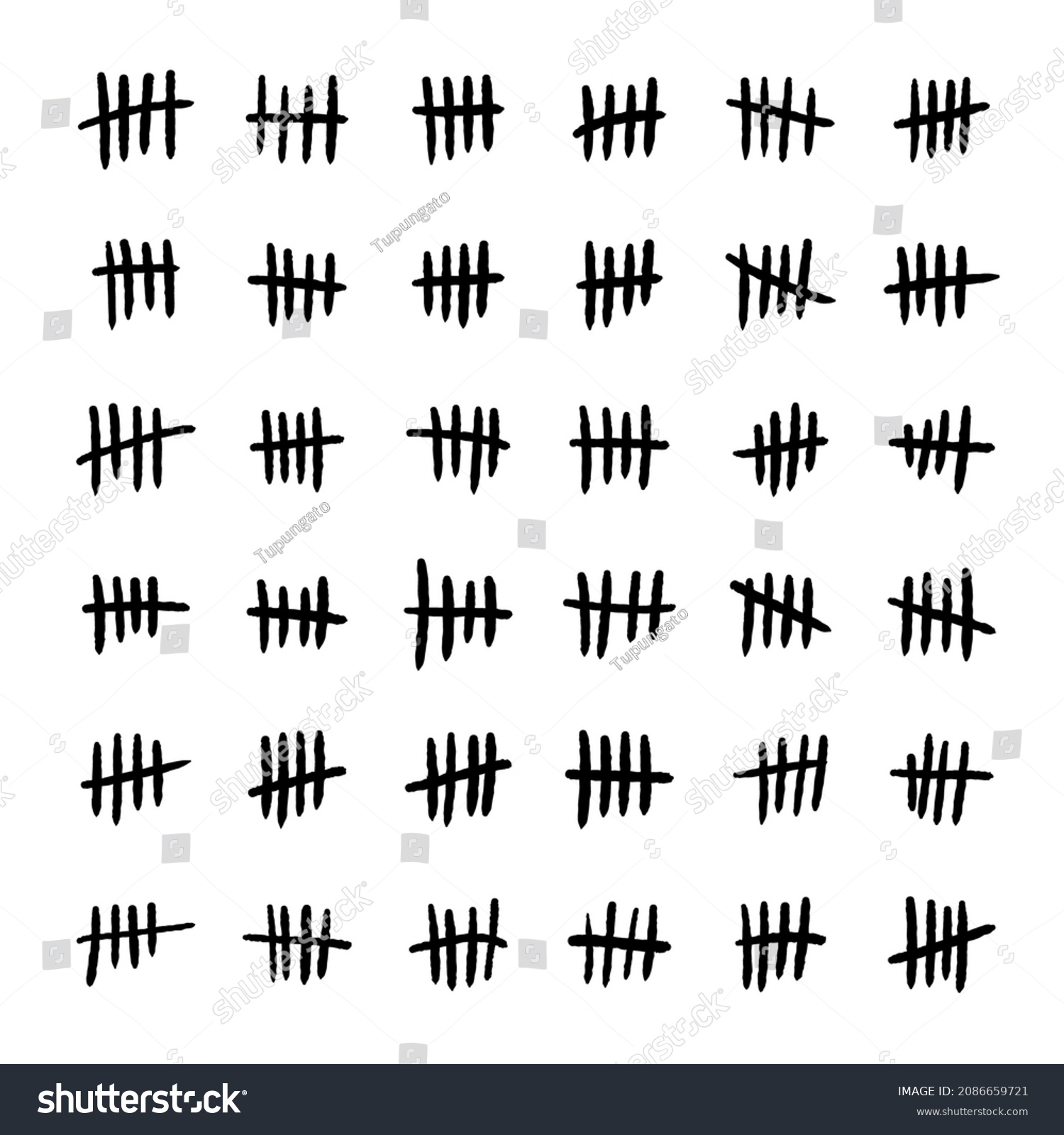 Tally Marks Set Vector Illustration Tally Stock Vector (Royalty Free ...