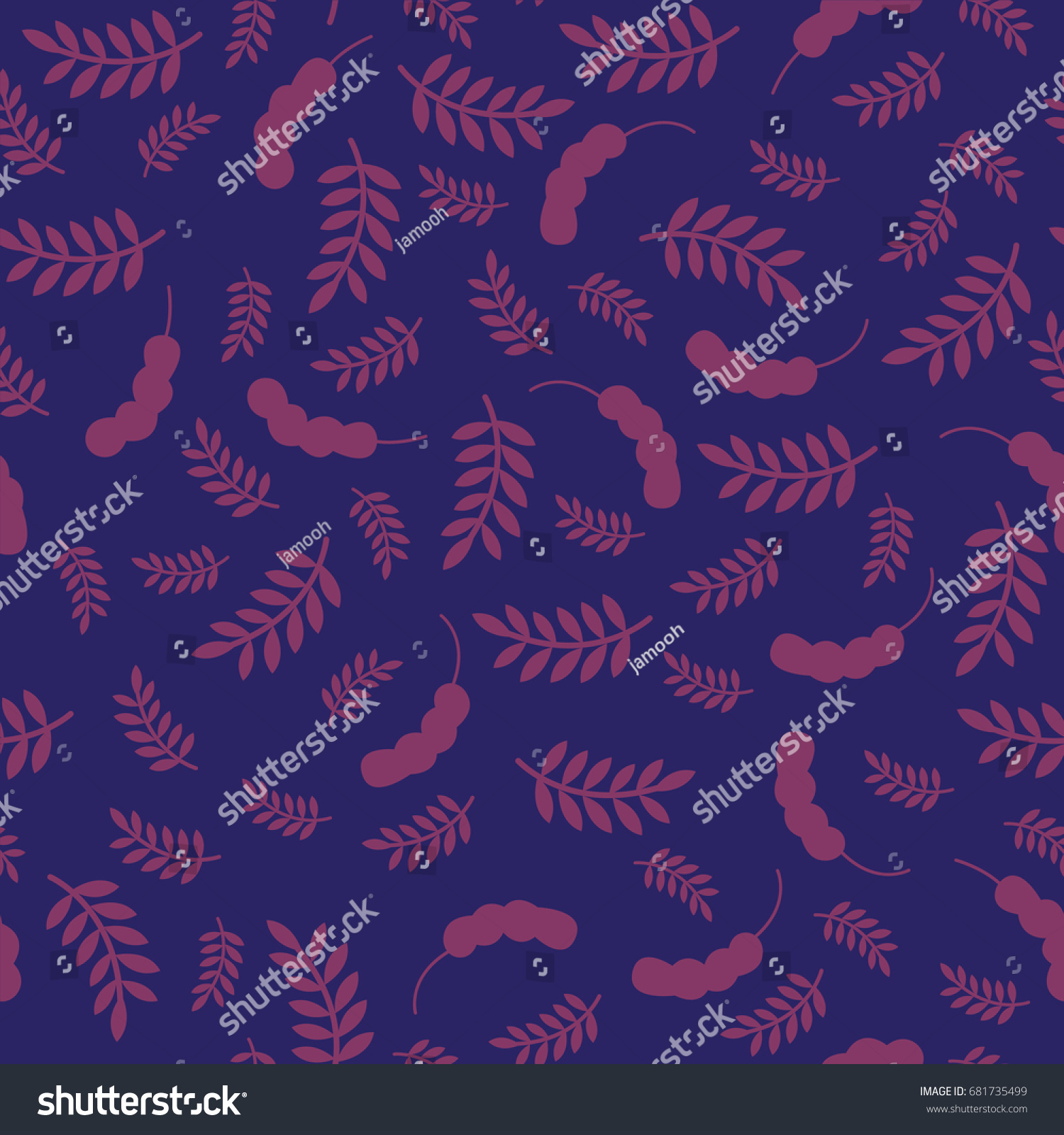 Tamarind Pattern On Purple Background Vector Stock Vector (Royalty Free ...