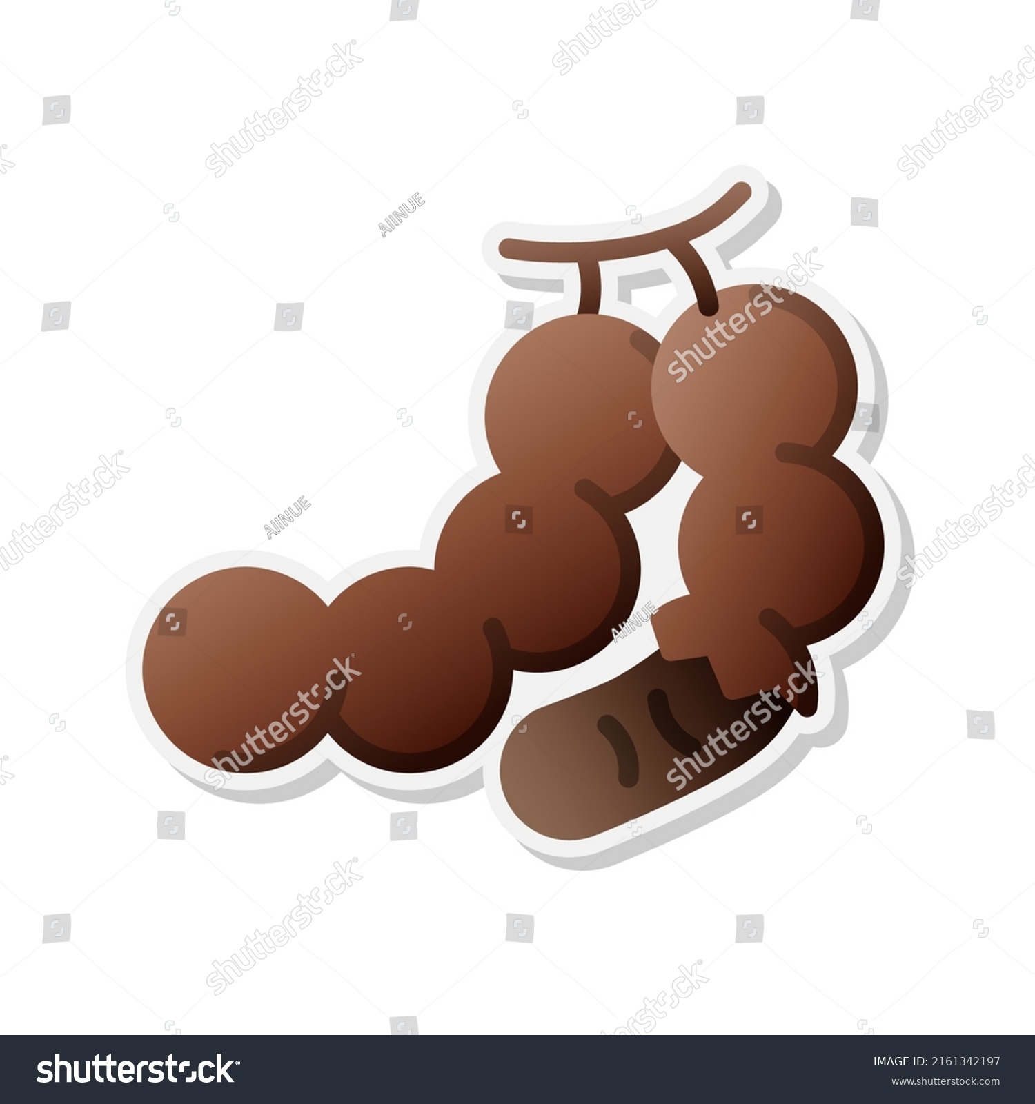Tamarind Sticker Icon Vector Illustration Stock Vector (Royalty Free ...