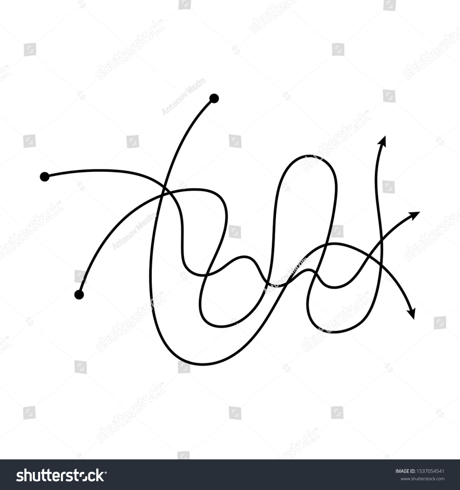 Tangled Black Arrow Lines Intertwined Messy: vetor stock (livre de ... Tangled Black Arrow Lines Intertwined Messy: vetor stock (livre de ...