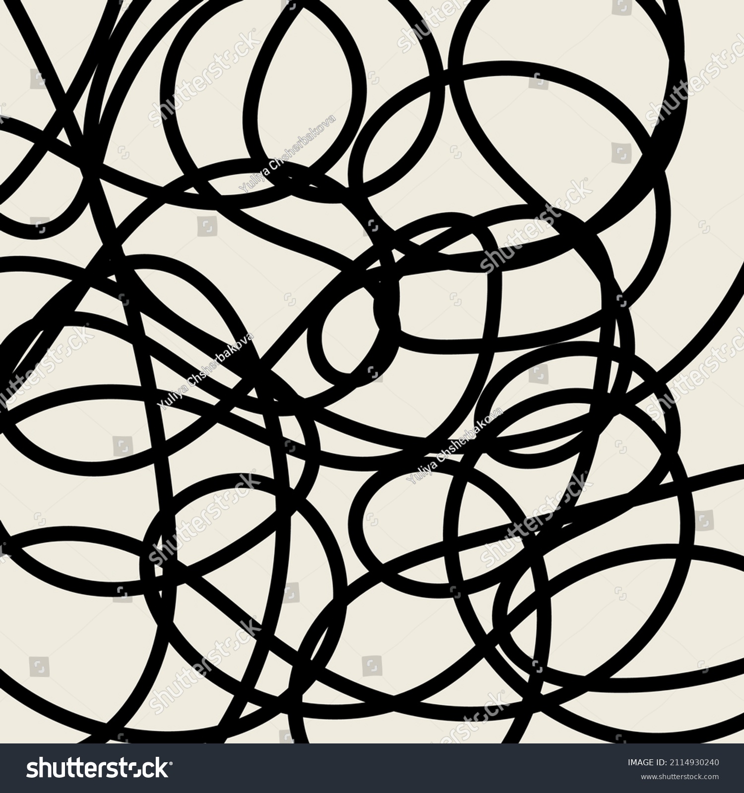 Tangled Black Threads On White Background Stock Vector (Royalty Free ...