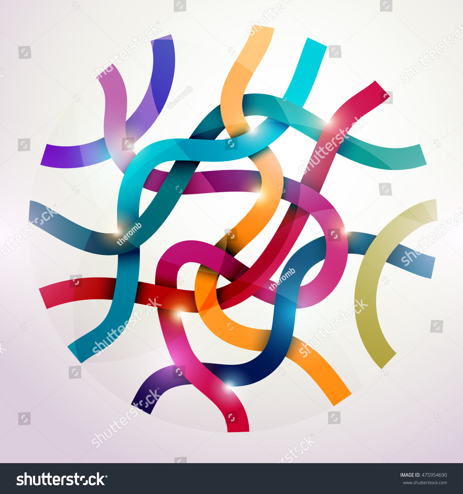Tangled Colorful Lines Stock Vector (Royalty Free) 475954690