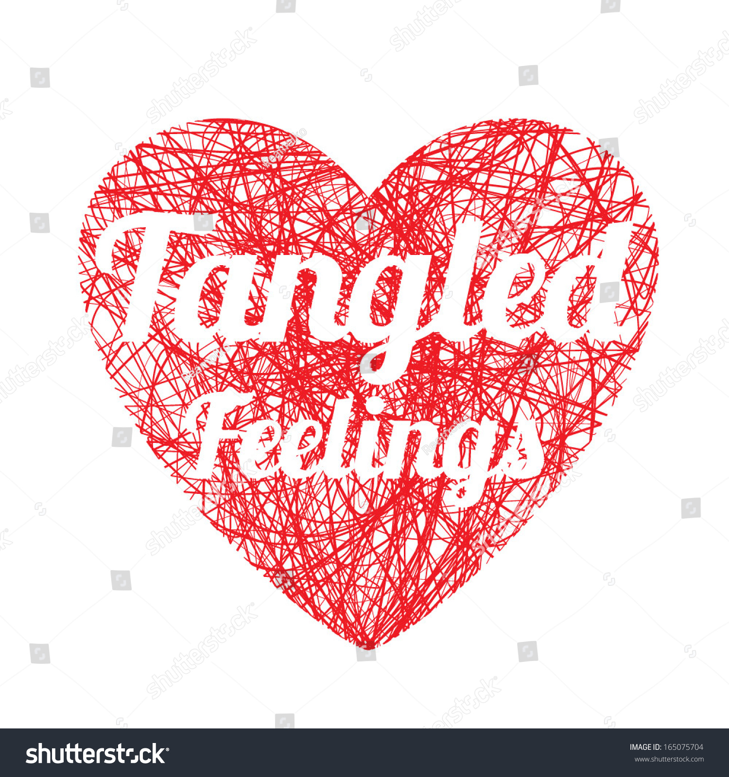 Tangled Feelings Scribbled Heart Background Stock Vector (Royalty Free ...