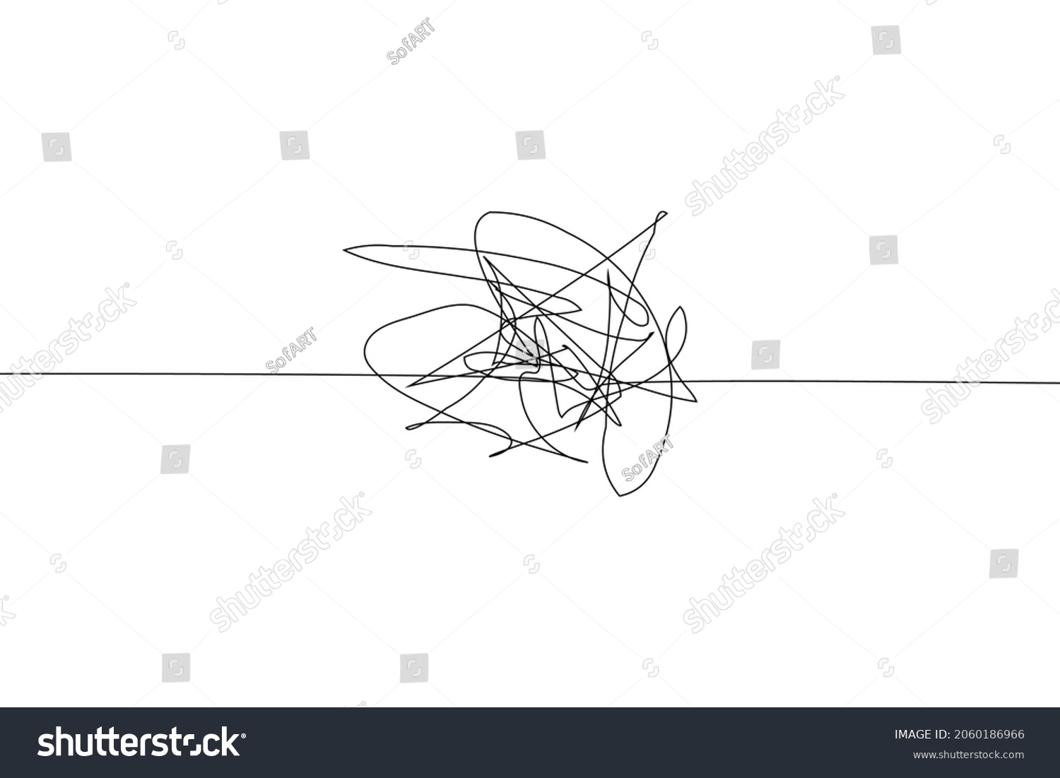 Tangled Line Vector Illustration Doodle Style Stock Vector (Royalty ...