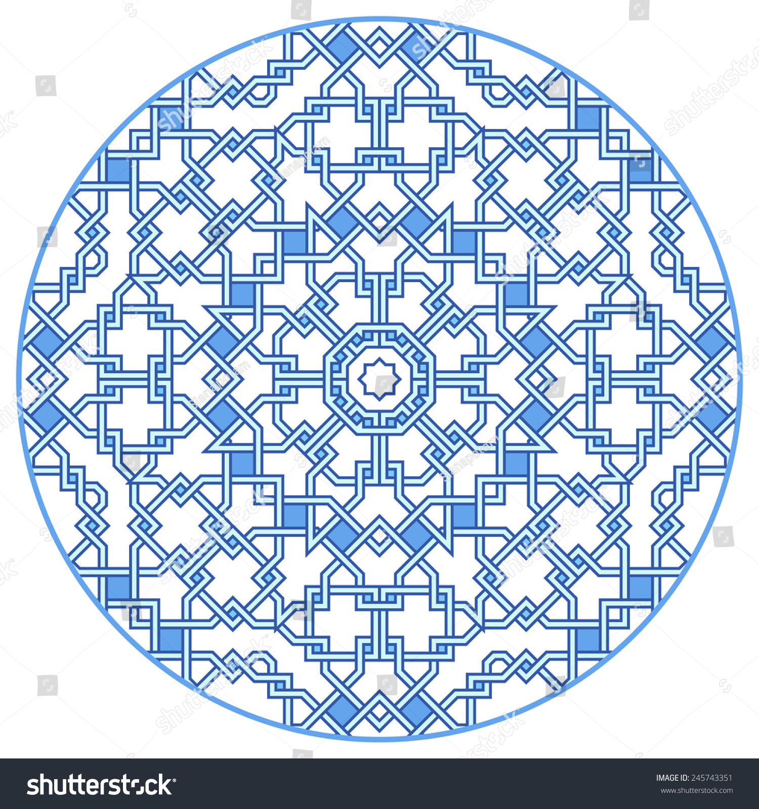 Tangled Modern Round Pattern Based On Stock Vector (Royalty Free) 245743351