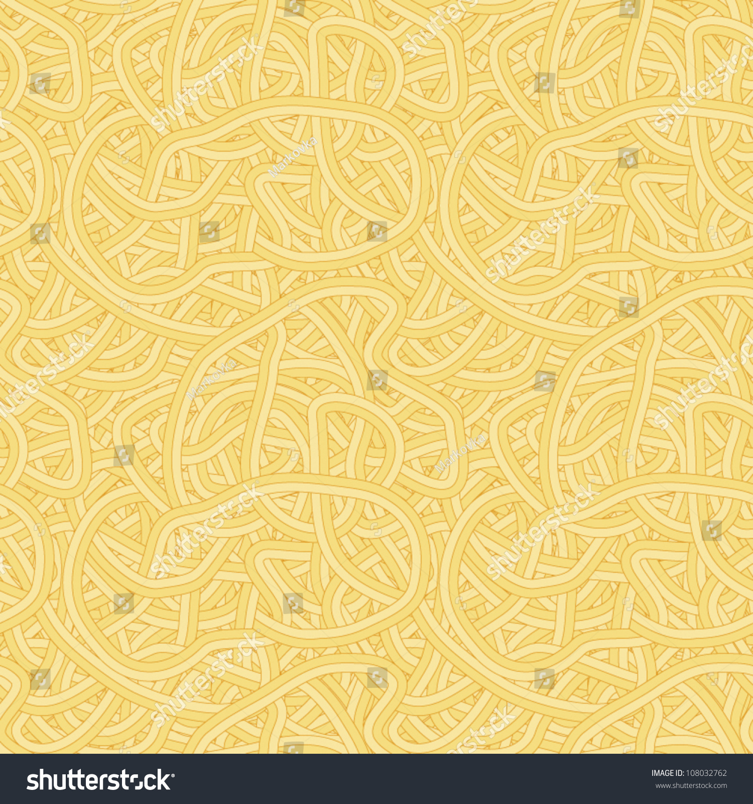 Tangled Spaghetti Vector Seamless Waves Handdrawn Stock Vector (Royalty ...