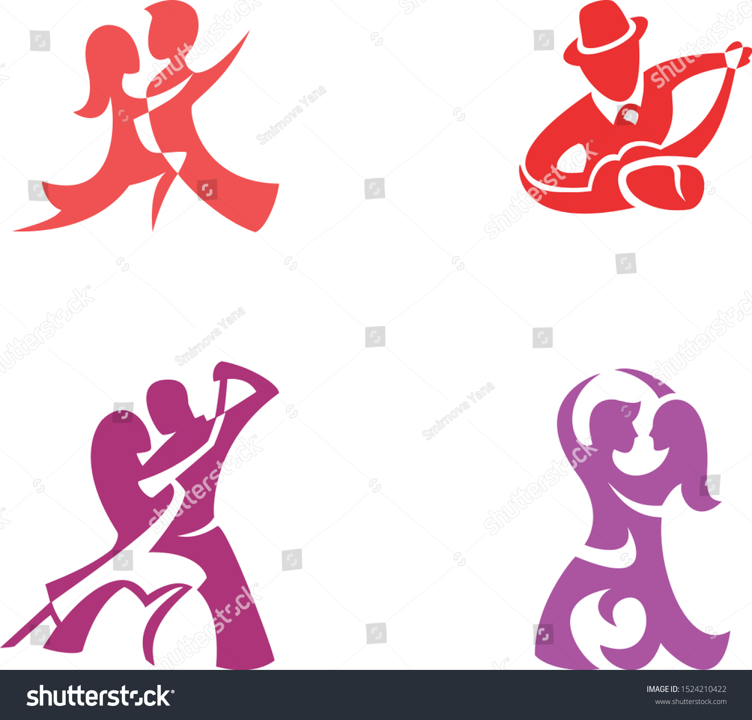 Tango Dance Logo Icons Set Stock Vector (Royalty Free) 1524210422 ...