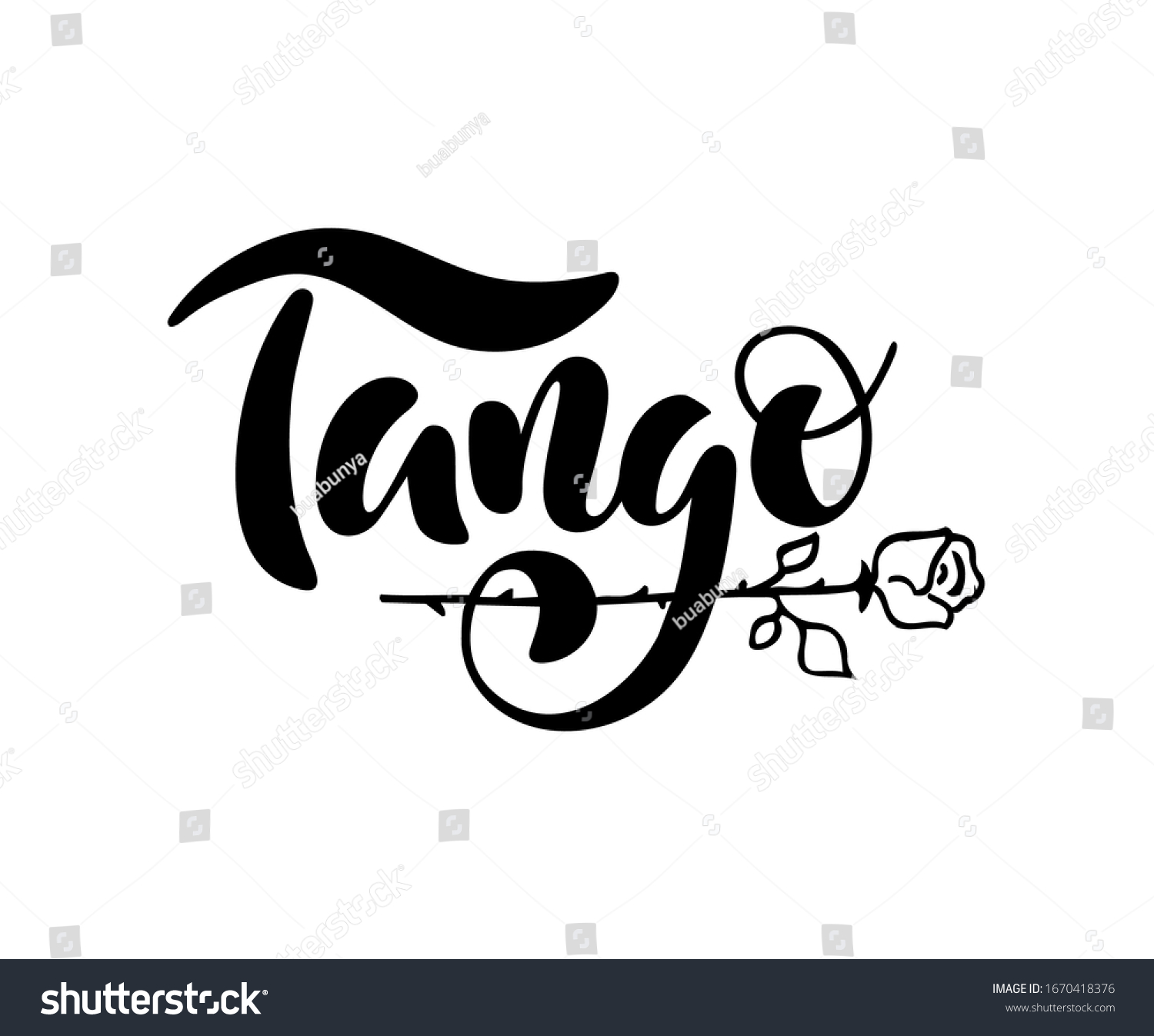 Texto vectorial del tango, letras dibujadas: vector de stock (libre de ...