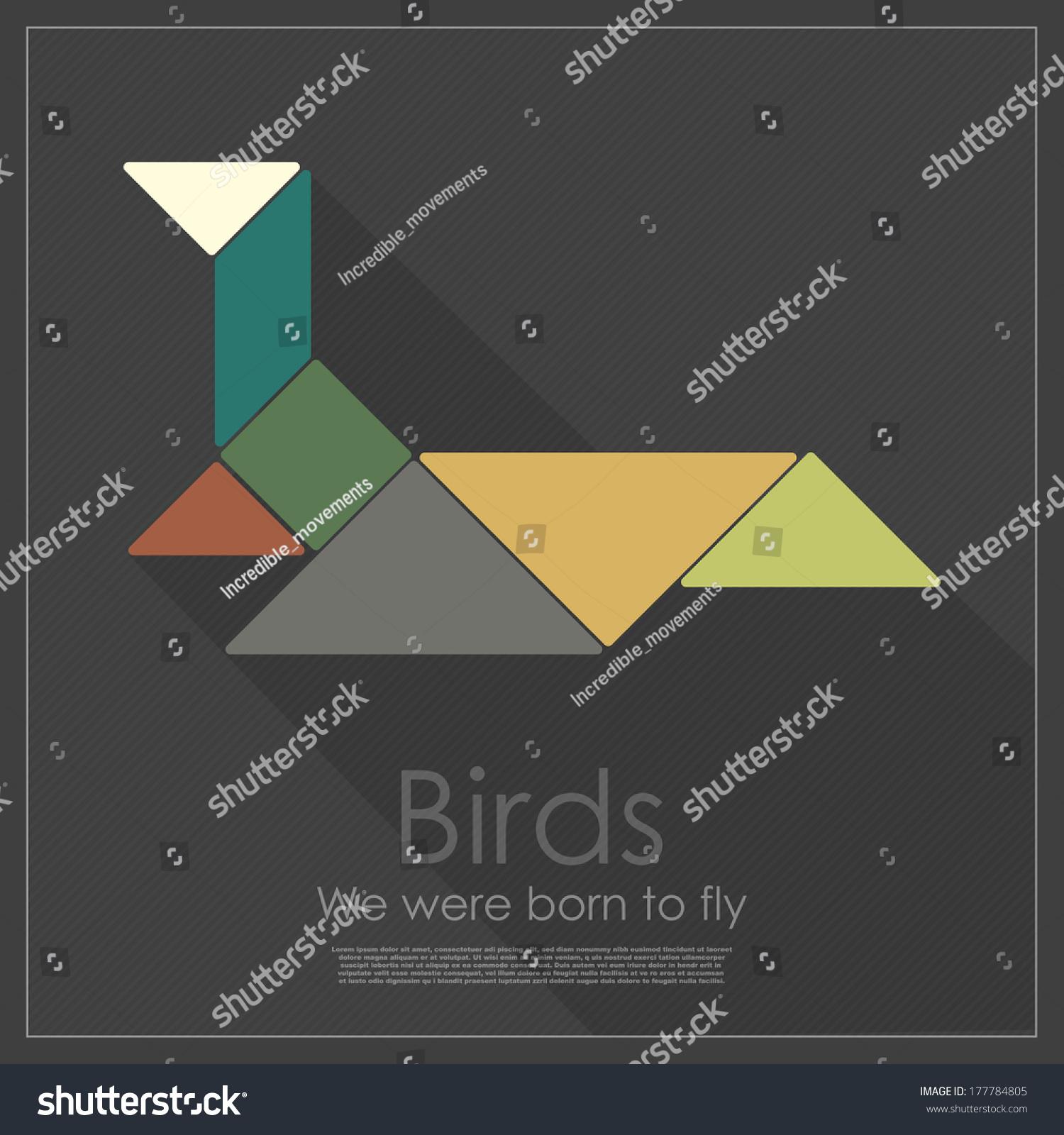 Tangram Bird Stock Vector (Royalty Free) 177784805
