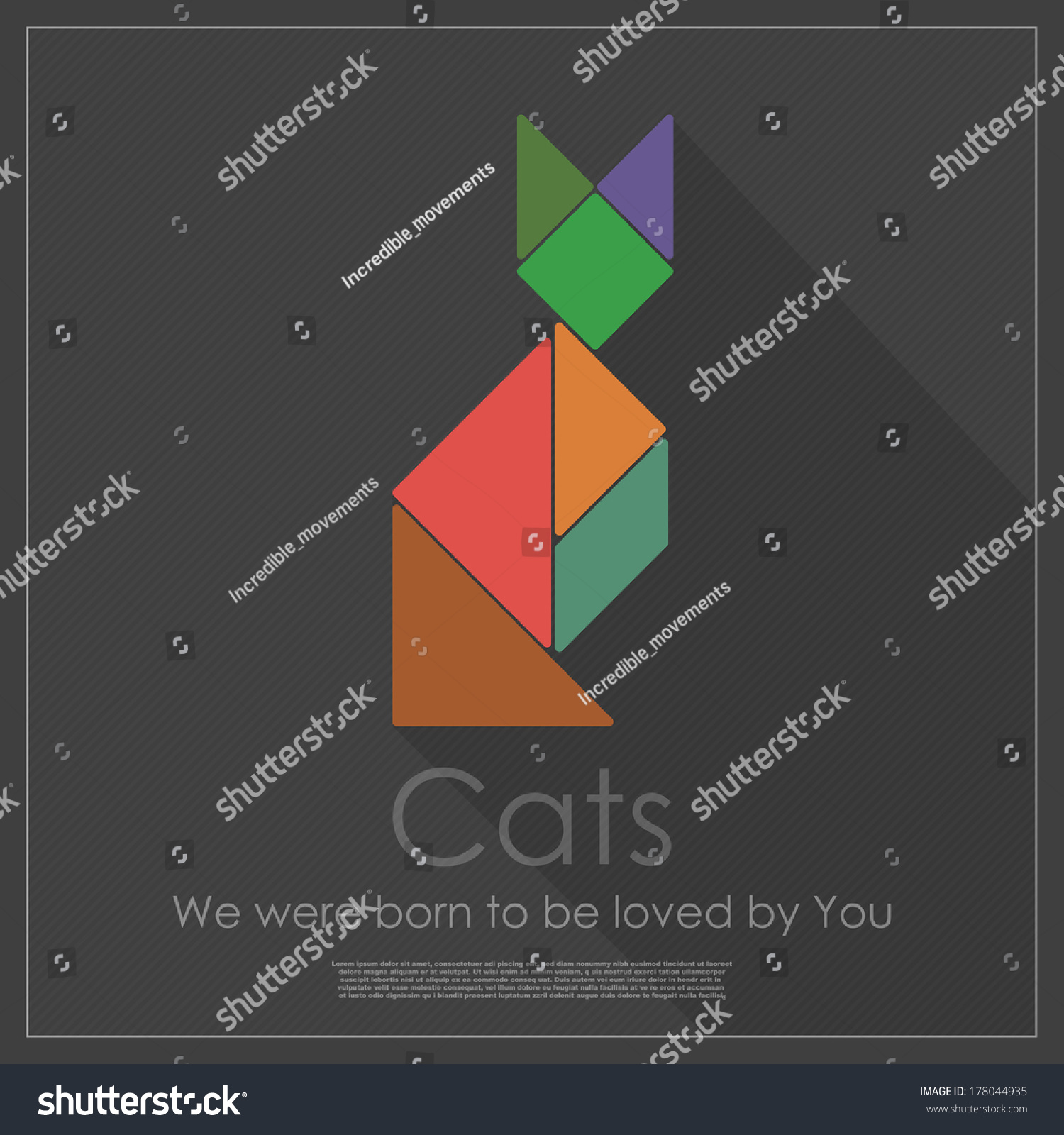 Tangram Cat Stock Vector (Royalty Free) 178044935 | Shutterstock
