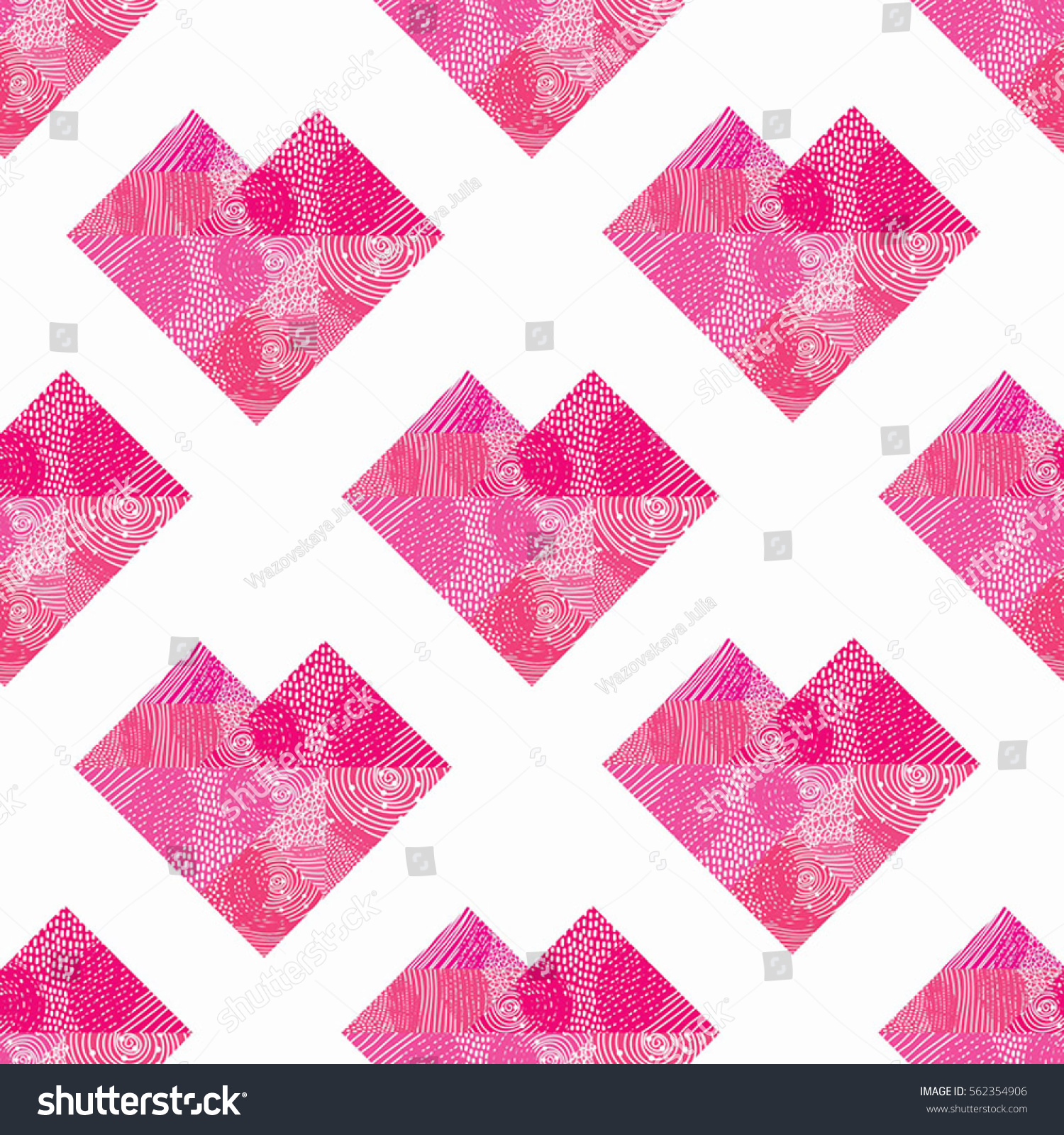 Tangram Heart Love Seamless Pattern Stock Vector (Royalty Free ...