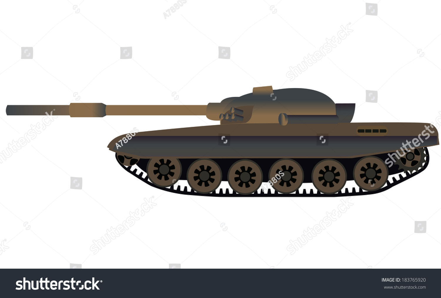 Tank Back Side View Vector Illustration Stock Vector (Royalty Free ...