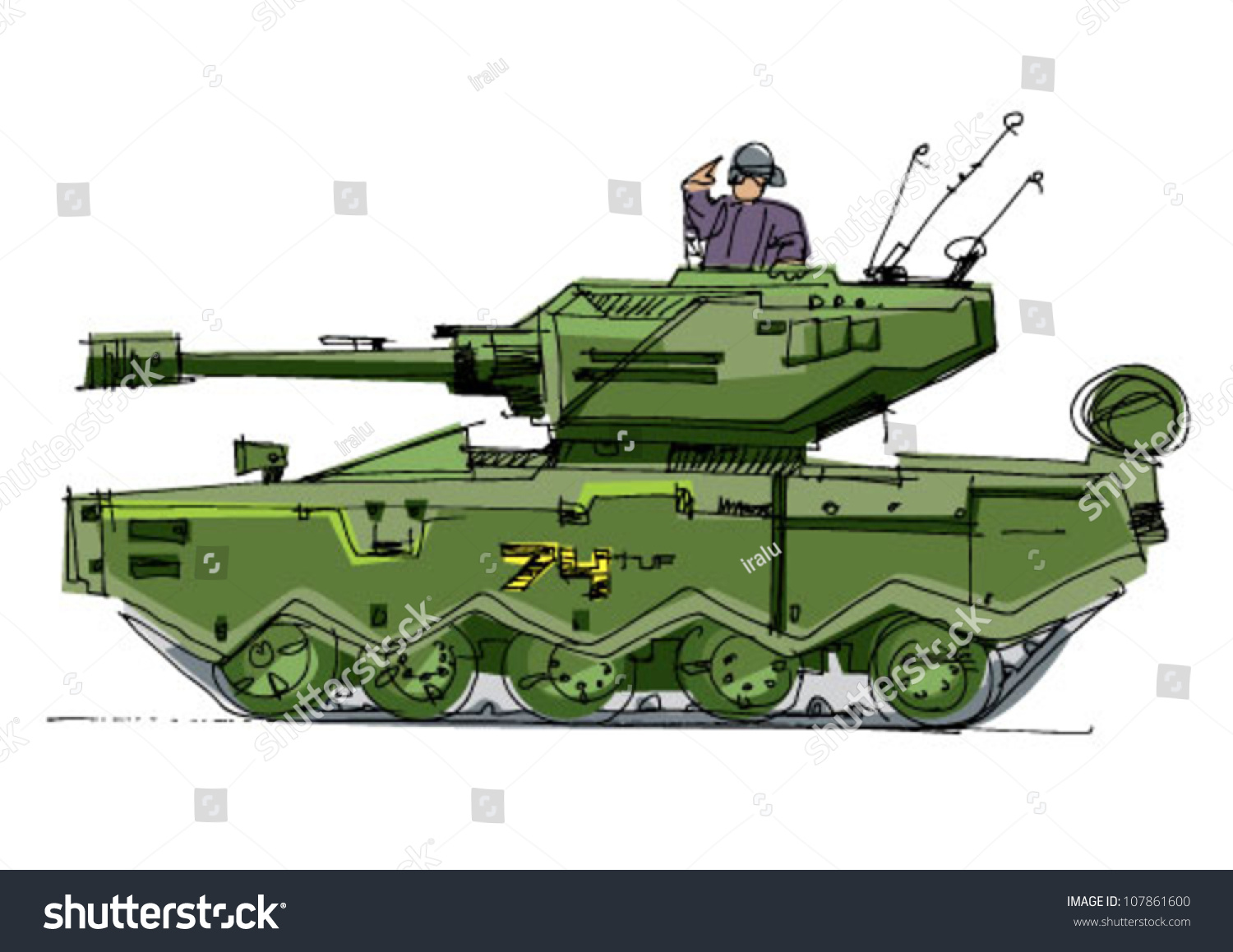 Tank Cartoon Stock Vector 107861600 - Shutterstock