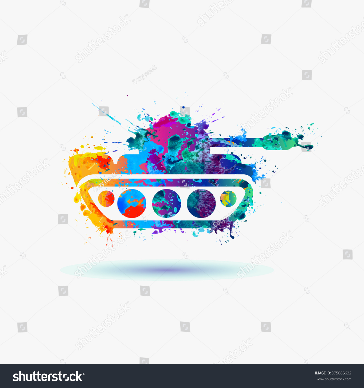 Tank Icon Splash Paint Stock Vector (Royalty Free) 375065632 | Shutterstock