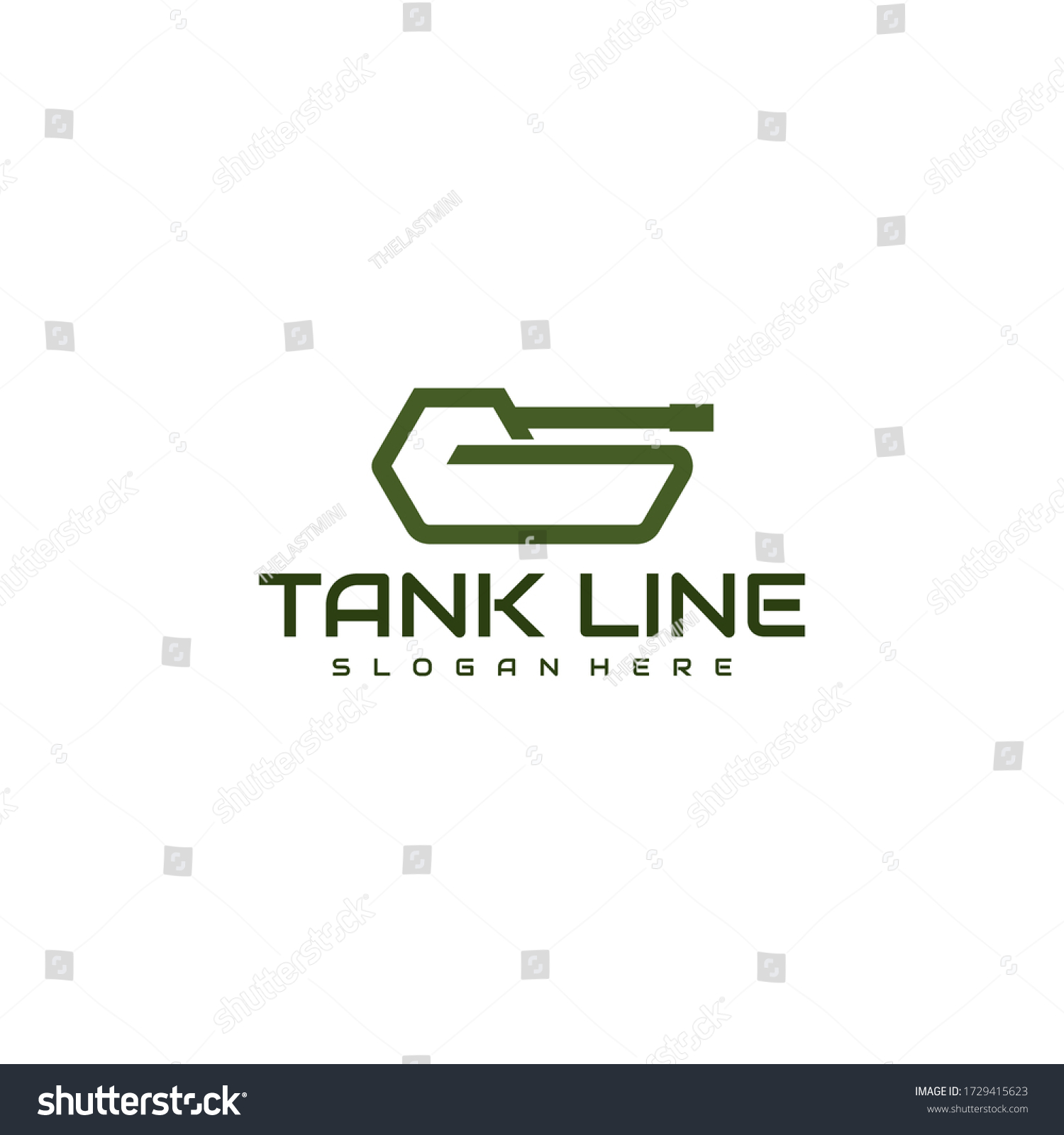Tank Logo Line Design Vector Stock Vector (Royalty Free) 1729415623