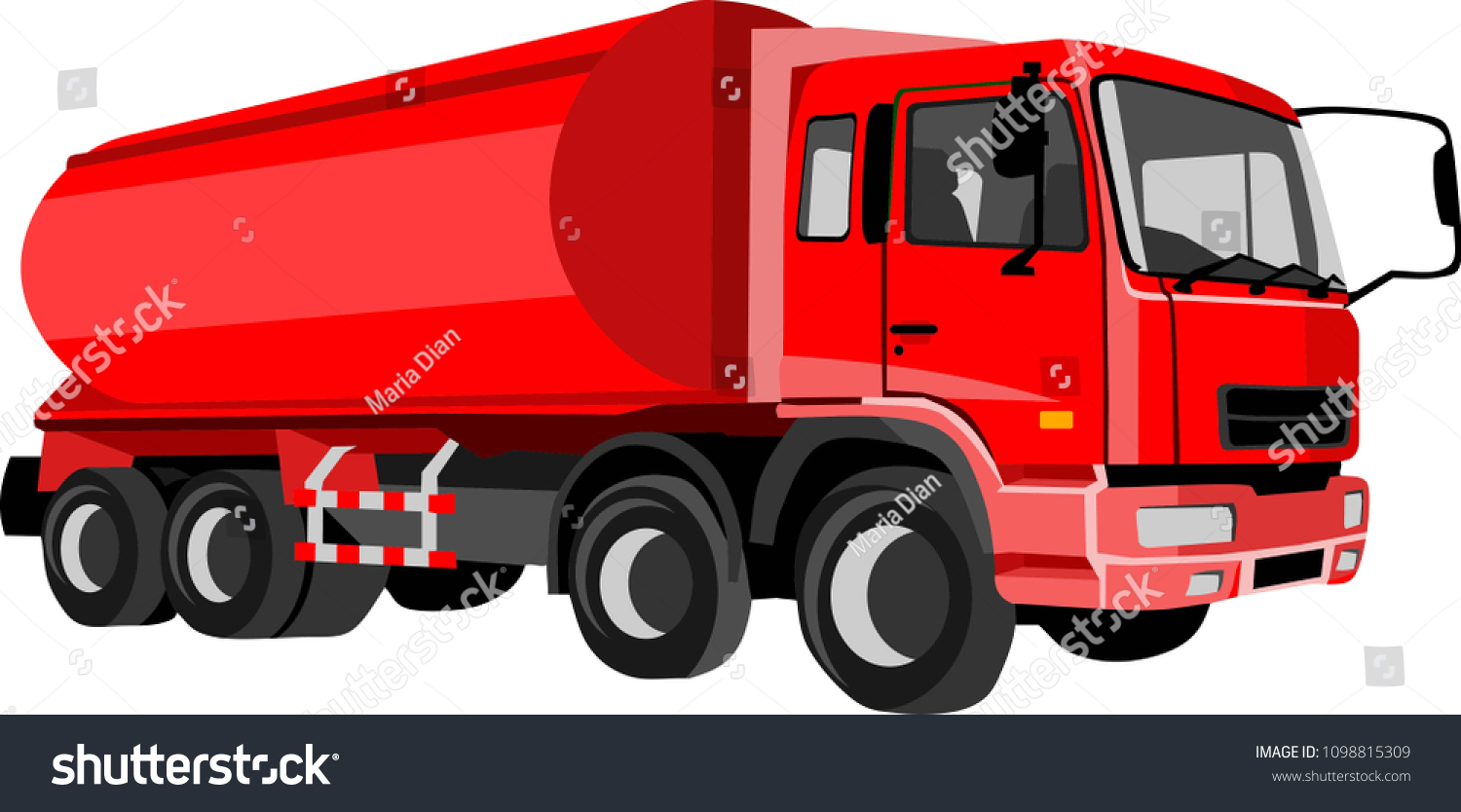 Tanker Truck Front Vector: เวกเตอร์สต็อก (ปลอดค่าลิขสิทธิ์) 1098815309