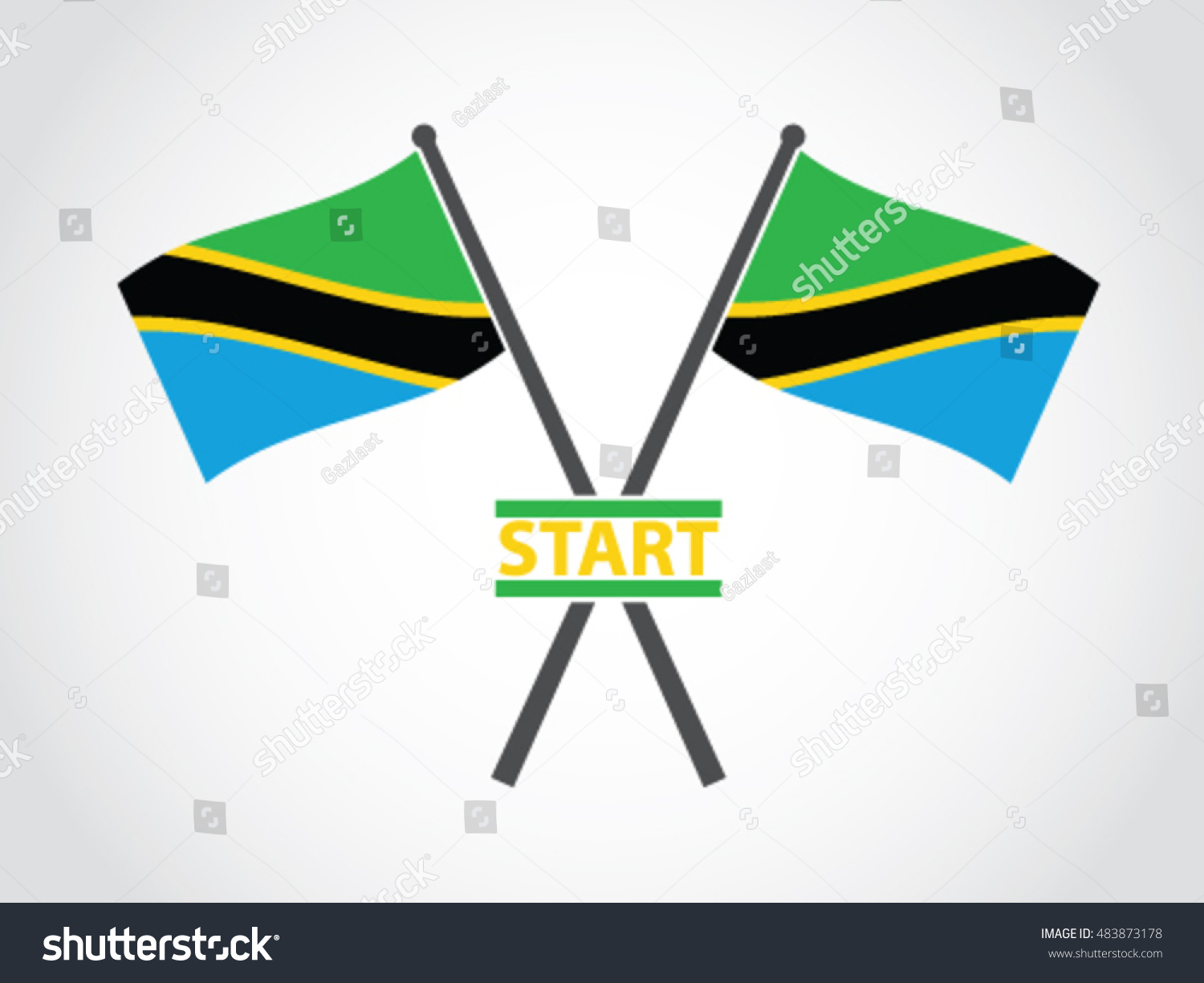 Tanzania Emblem Start Line Stock Vector (Royalty Free) 483873178 ...