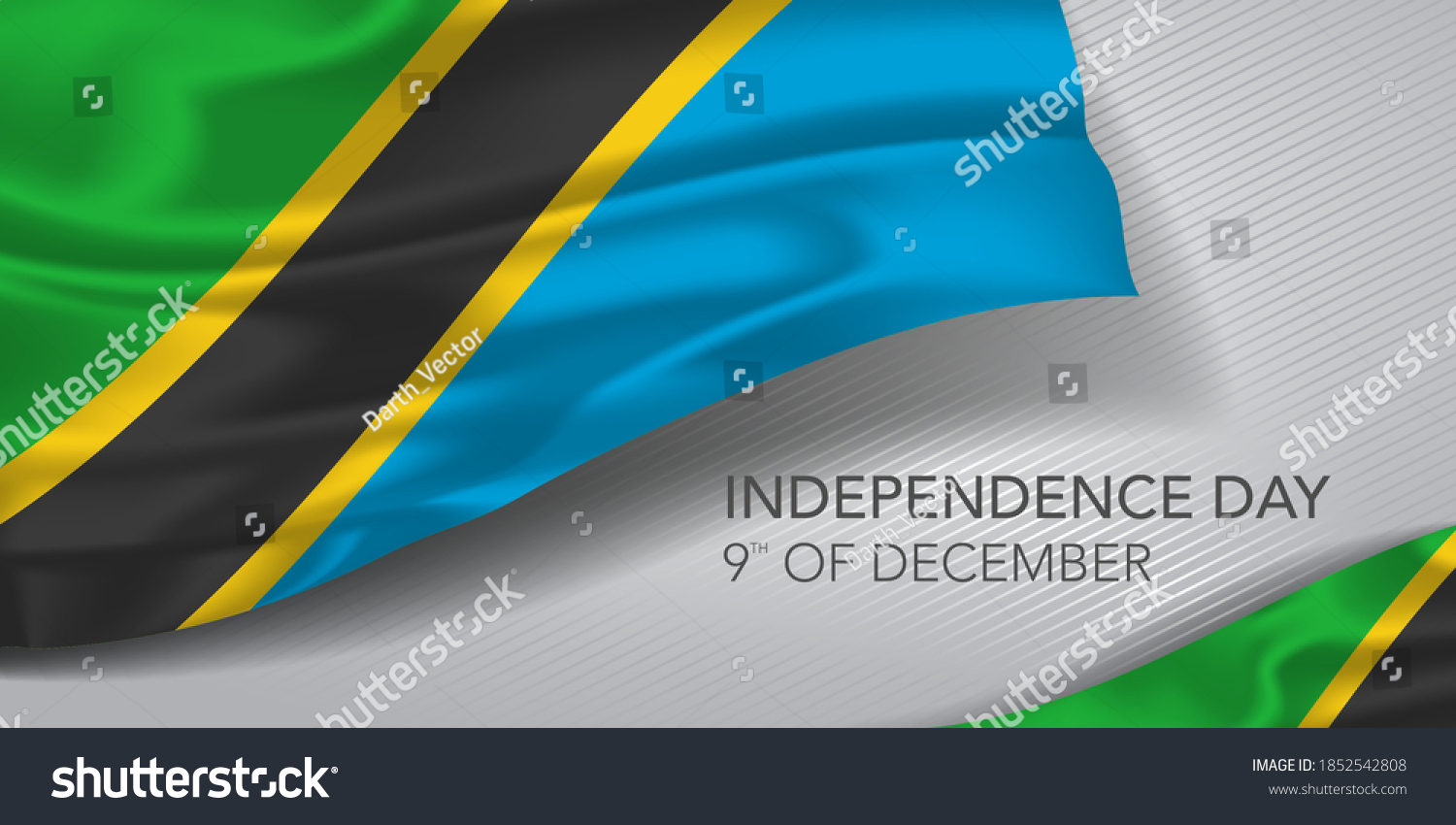 Tanzania Happy Independence Day Greeting Card Stock Vector Royalty