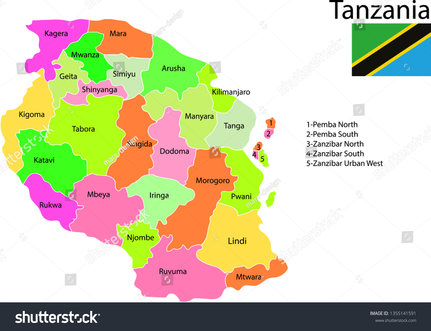 Tanzania Map Drawing Stock Vector (Royalty Free) 1355141591 | Shutterstock