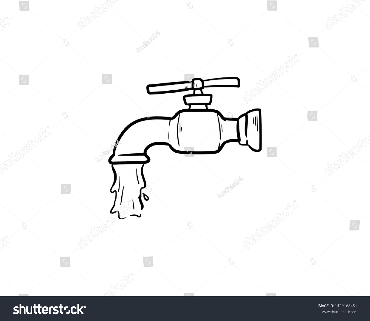 Tap Water Doodle Hand Drawing Vector Stock Vector (Royalty Free) 1429168451