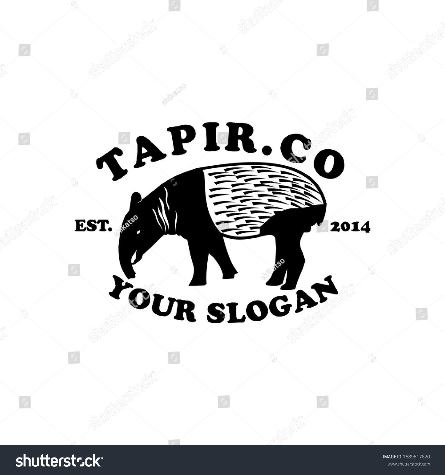 Tapir Animal Vector Logo Design Stock Vector (Royalty Free) 1689617620