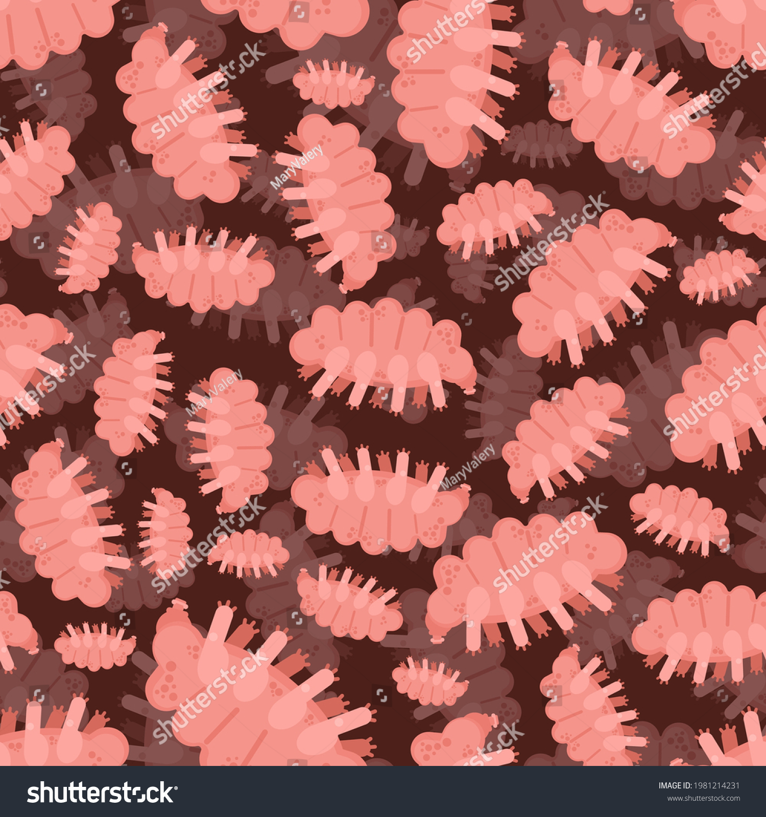 Tardigrada Pattern Seamless Type Microscopic Invertebrate Stock Vector ...