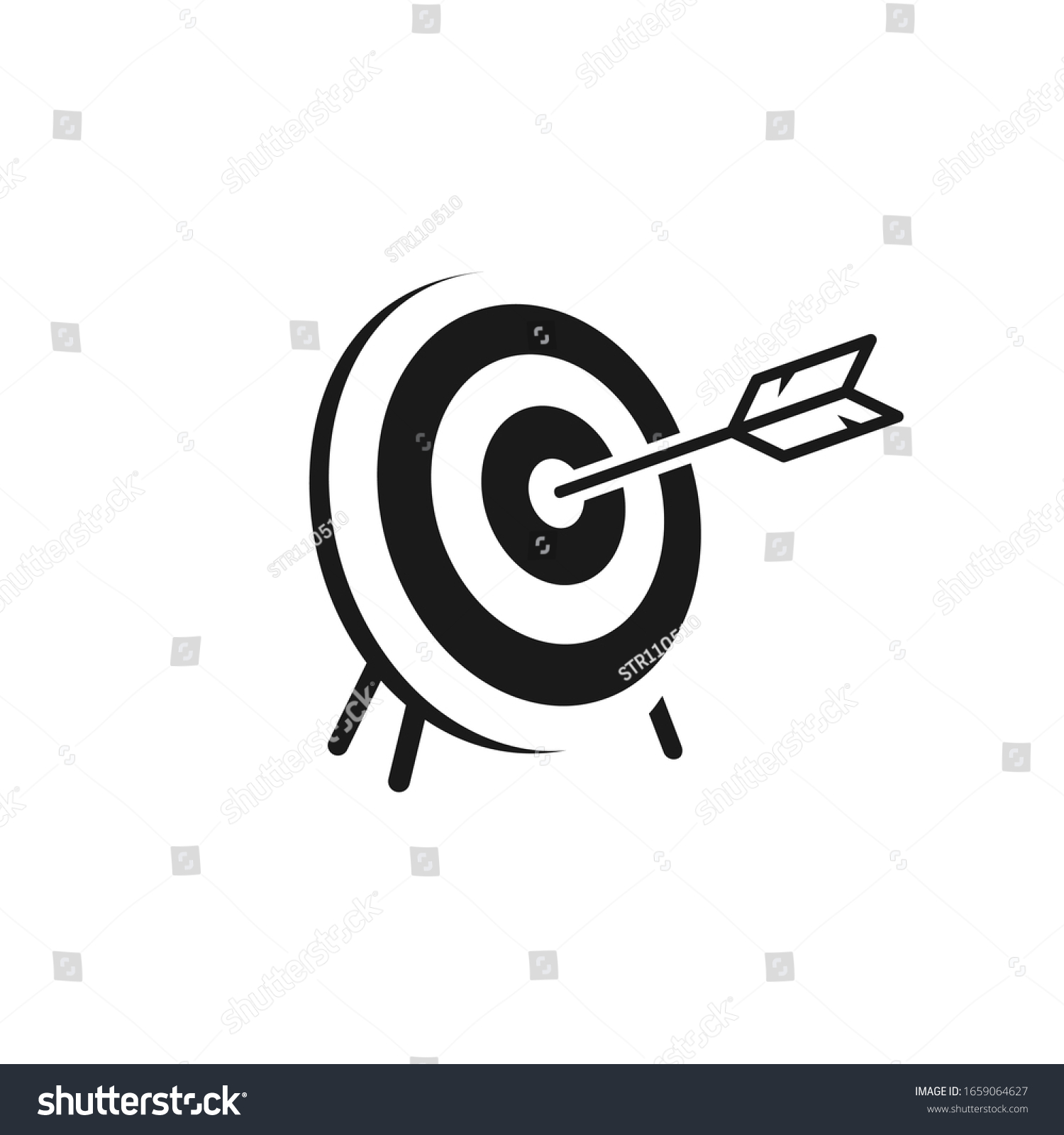 Target Arrow Icon Flat Vector Image Stock Vector (Royalty Free ...