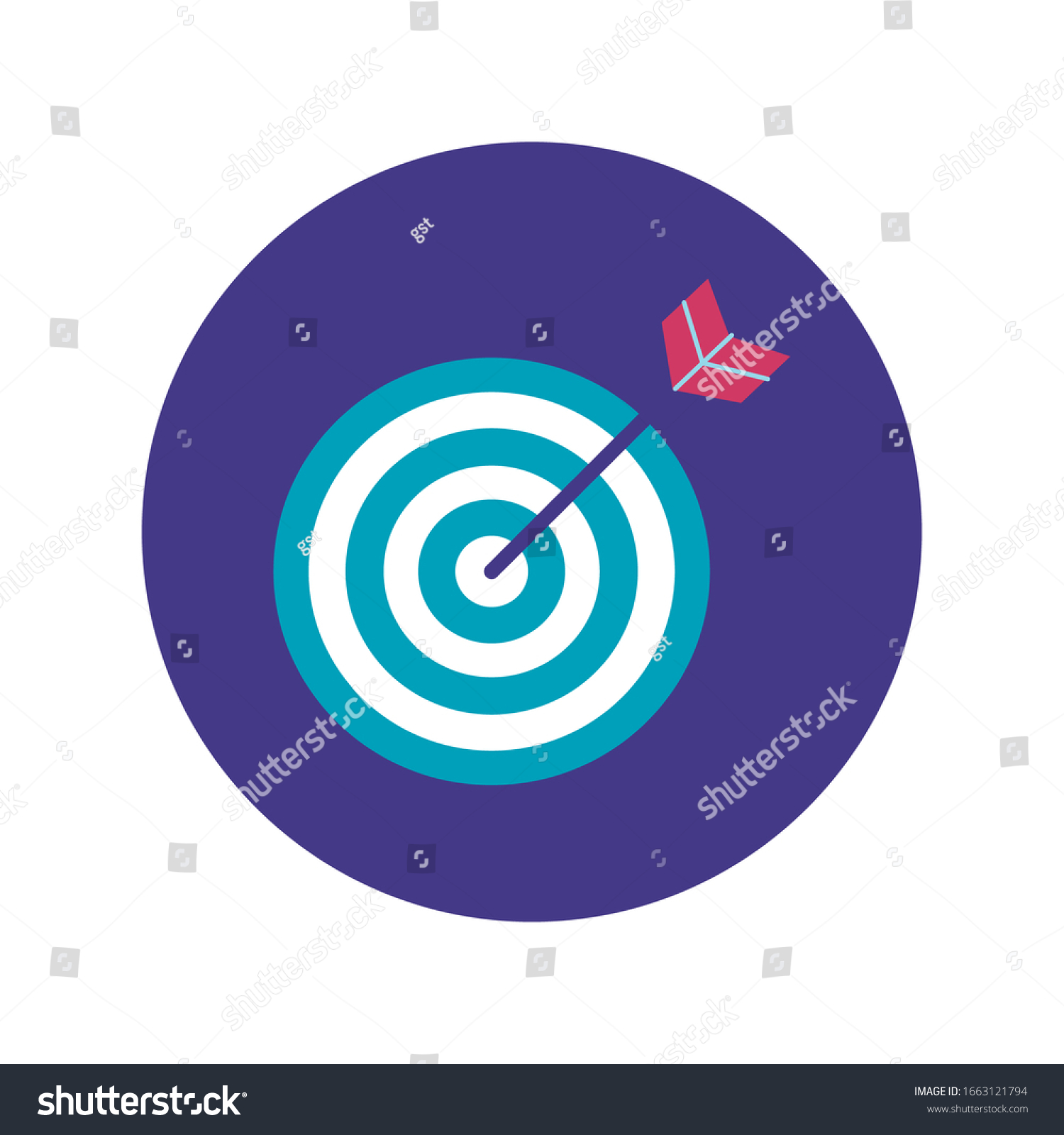 Target Arrow Block Flat Style Icon Stock Vector (Royalty Free ...
