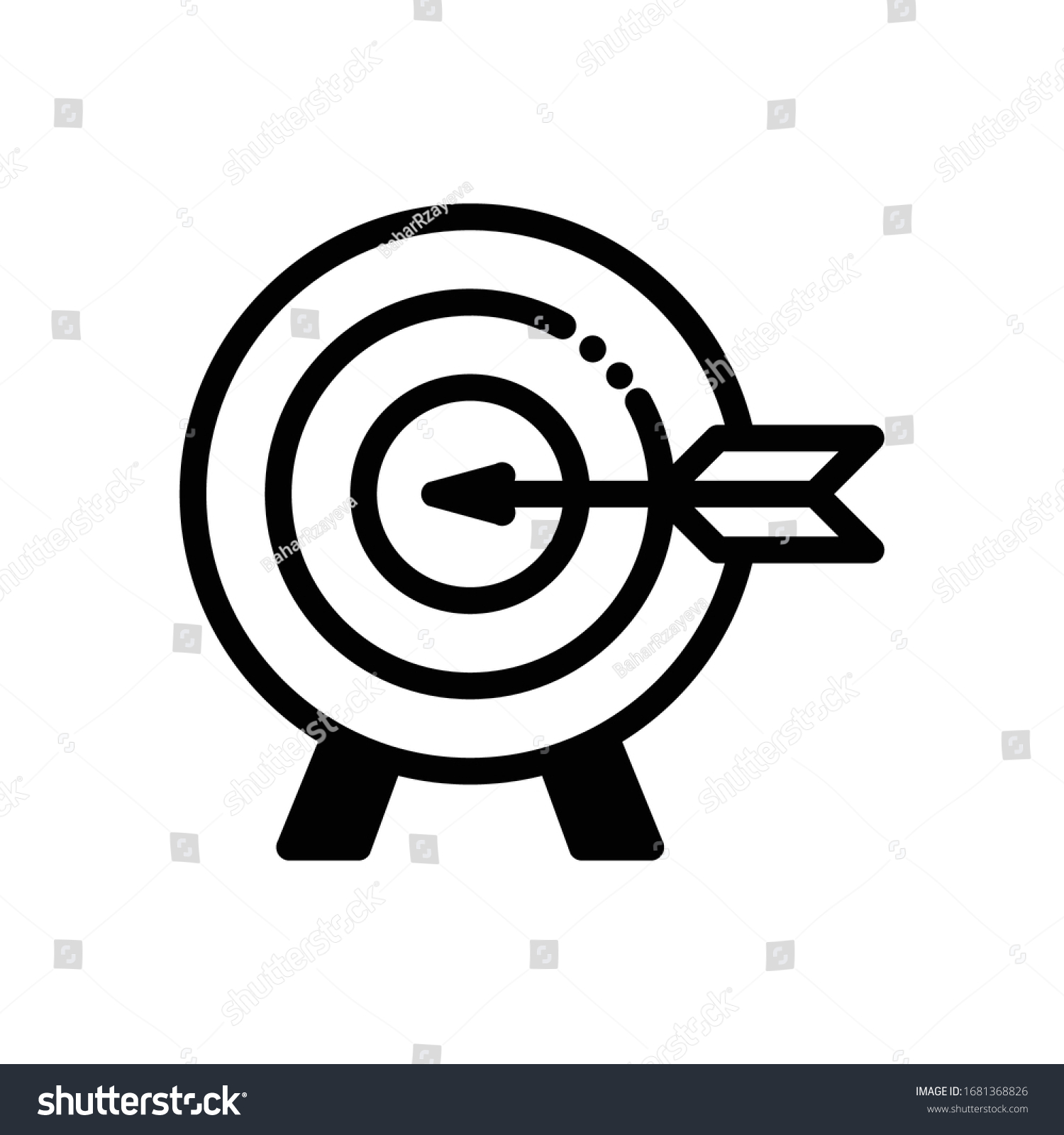 Target Black Icon Vector Illustration Stock Vector (Royalty Free ...