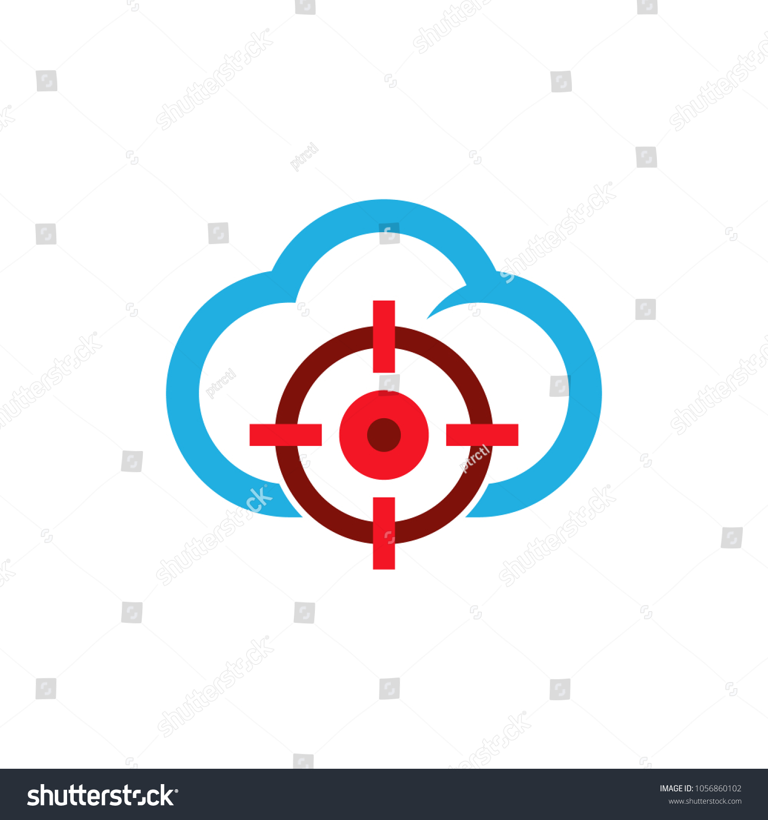 Target Cloud Logo Icon Design Stock Vector (Royalty Free) 1056860102 ...