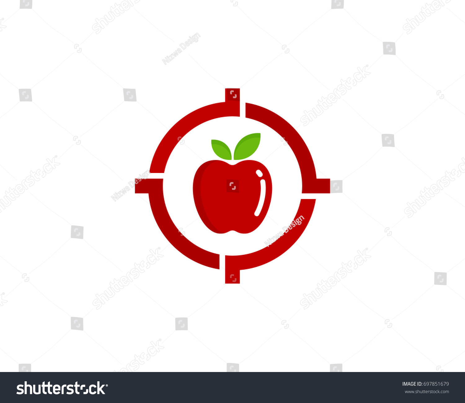 Target Fruit Icon Logo Design Element Stock Vector (Royalty Free ...