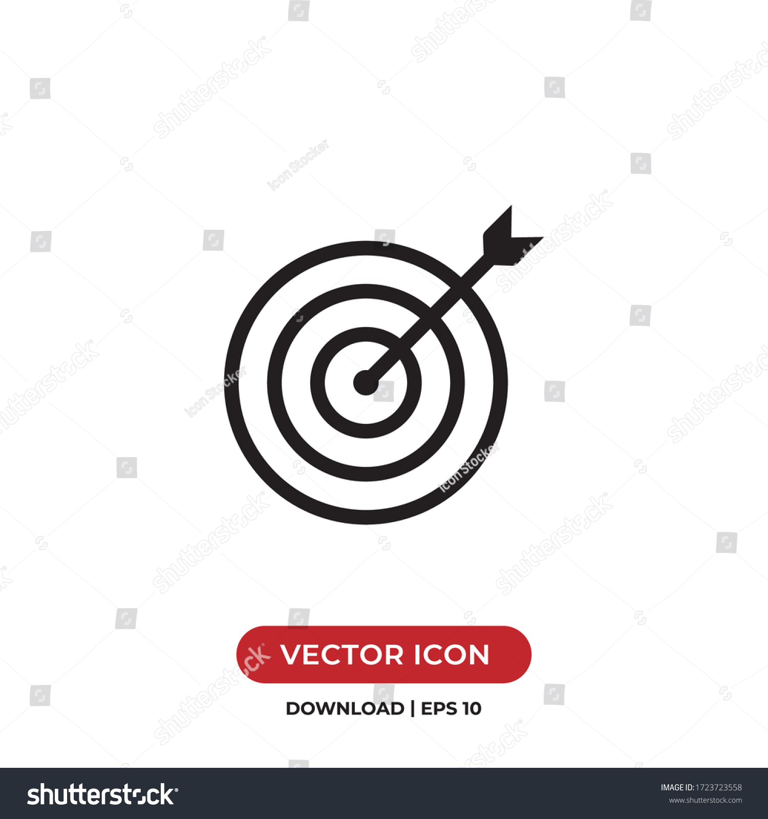 Target Icon Vector Goal Sign Stock Vector (Royalty Free) 1723723558
