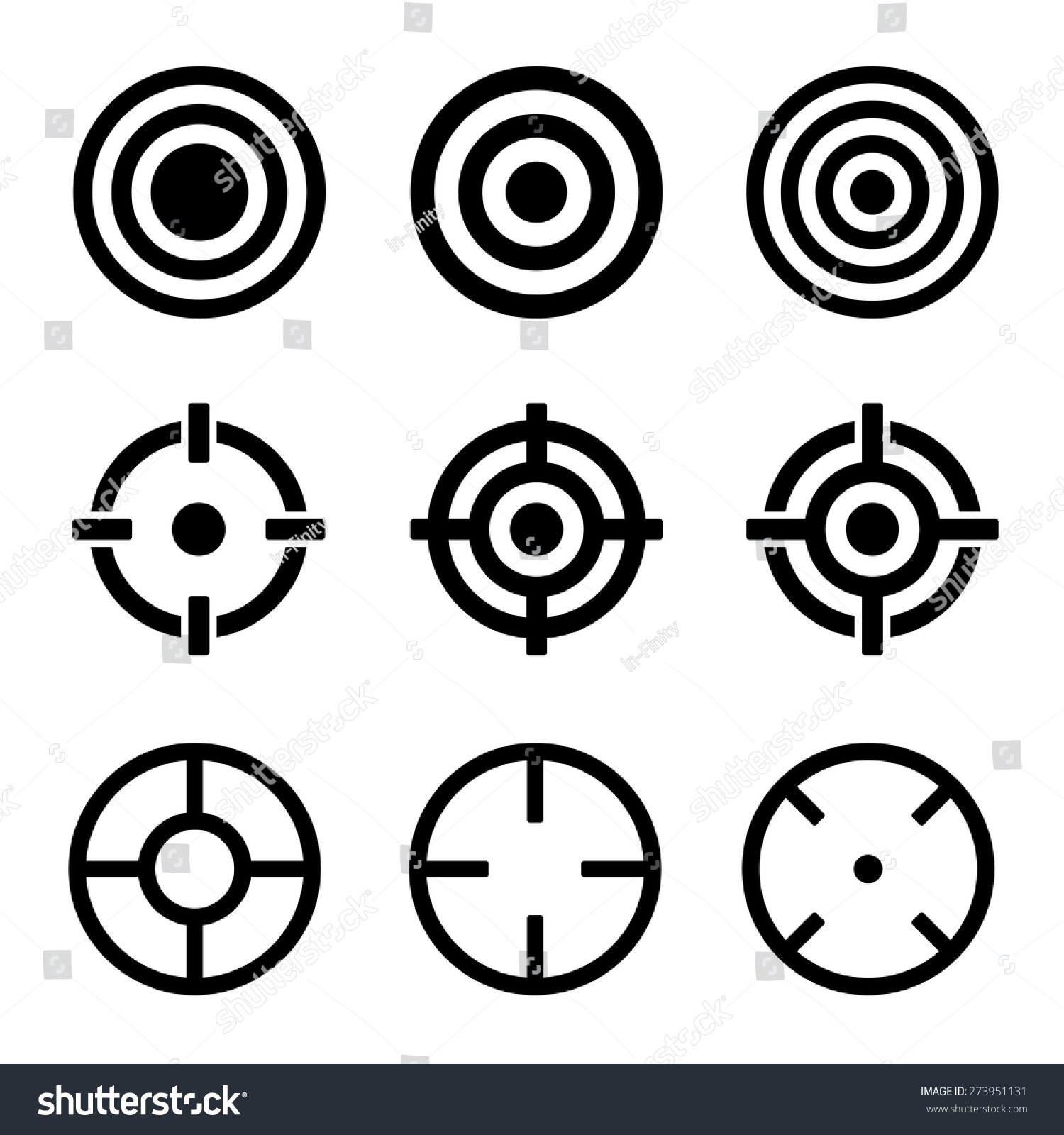 Target Icons Set On White Background Image Vectorielle 273951131 ...