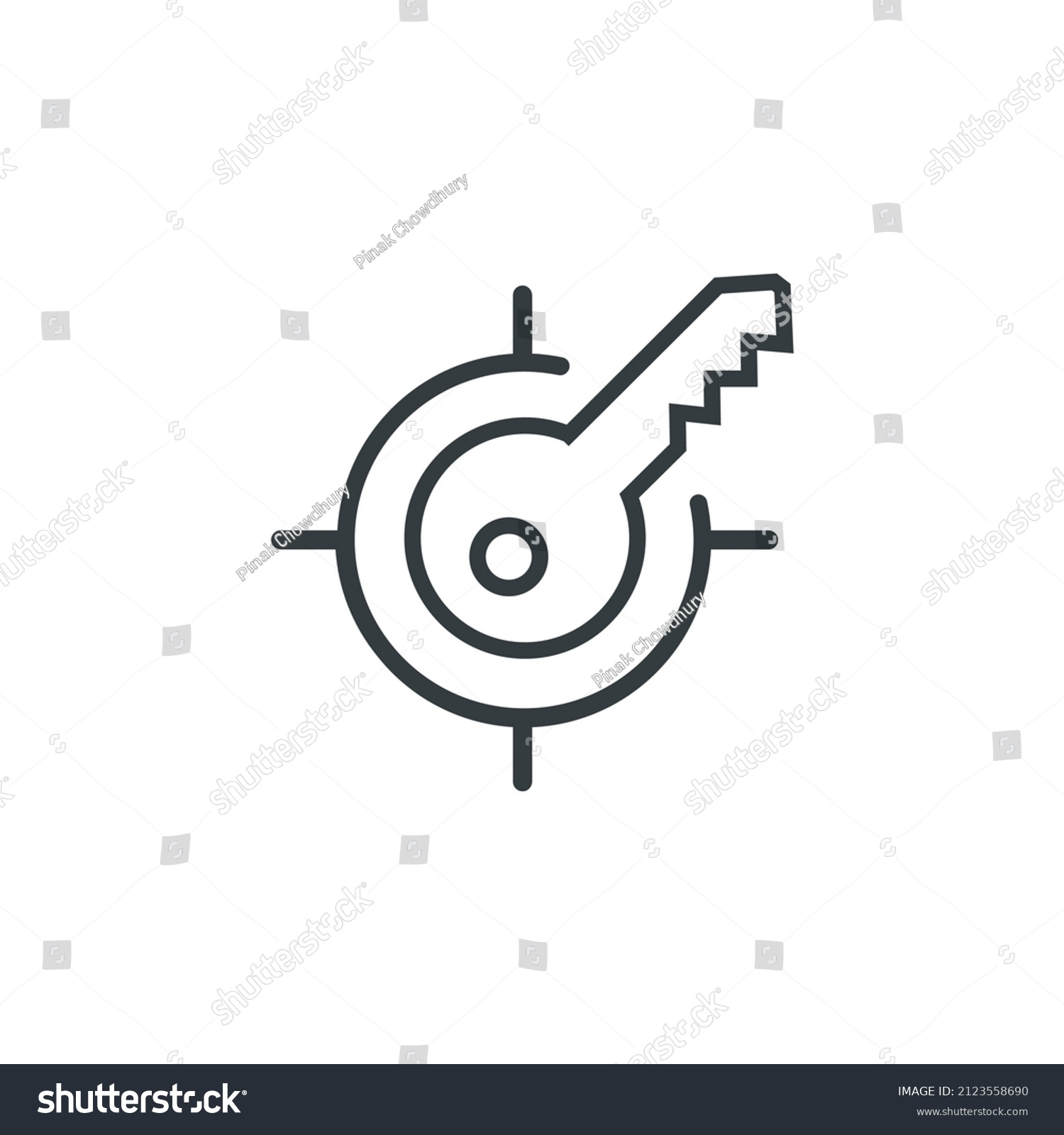 Target Key Icon Vector Target Key Stock Vector (Royalty Free ...