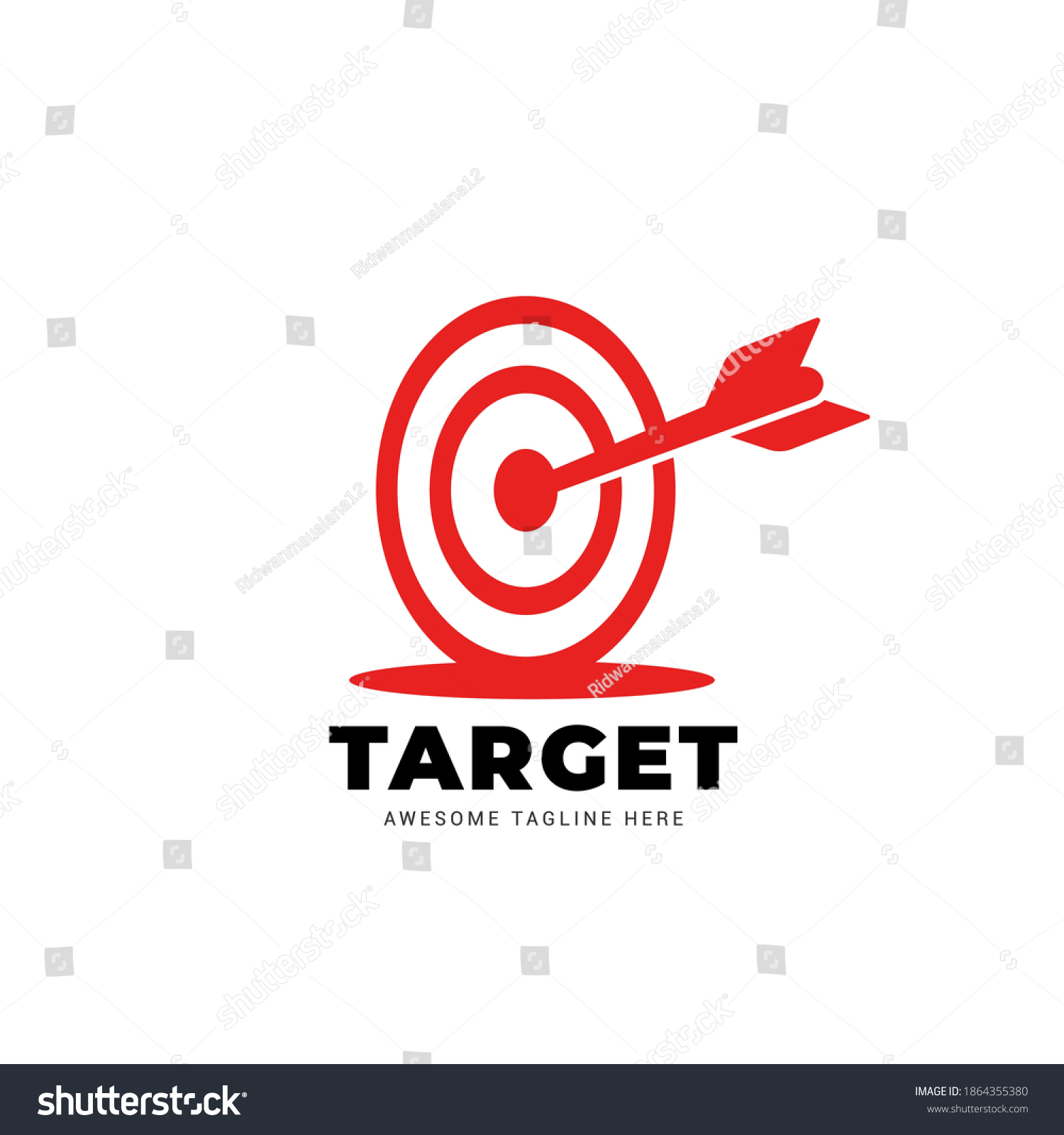 Target Logo Concept Flat Style Isolated Stock Vector (Royalty Free ...