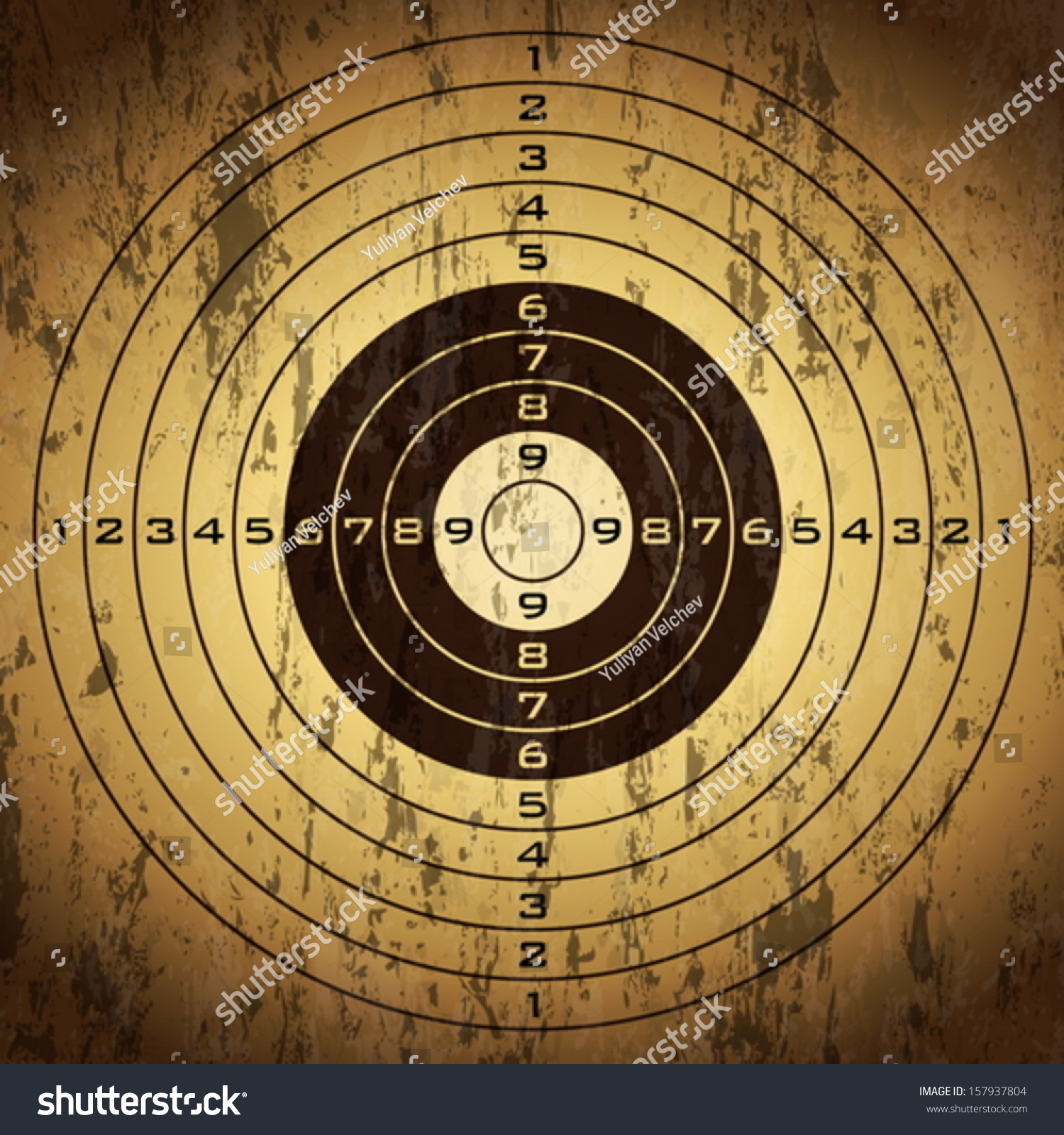 Target Over Grunge Background Vector Illustration Stock Vector (Royalty ...