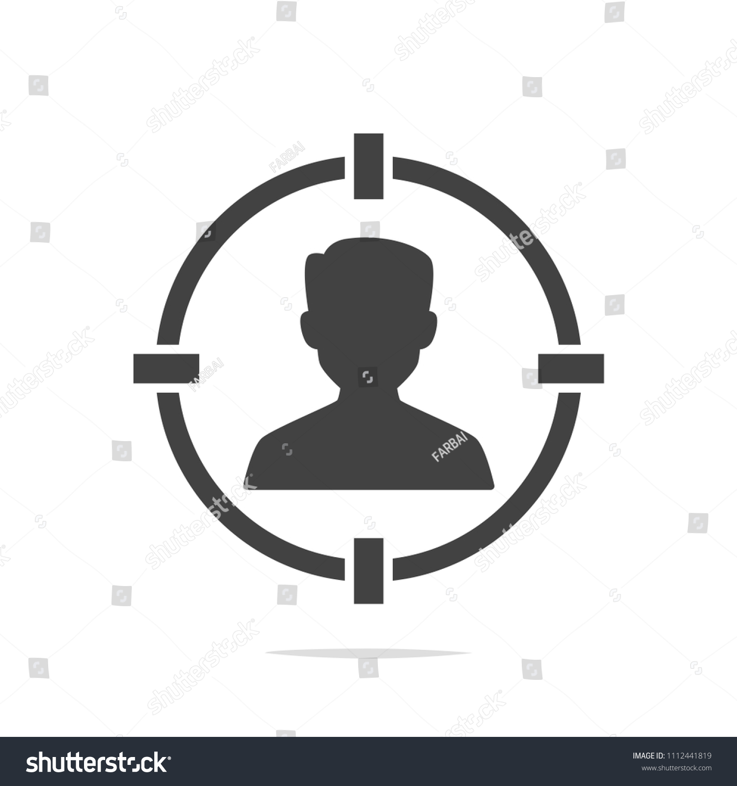 Target Person Icon Vector Stock Vector (Royalty Free) 1112441819 ...