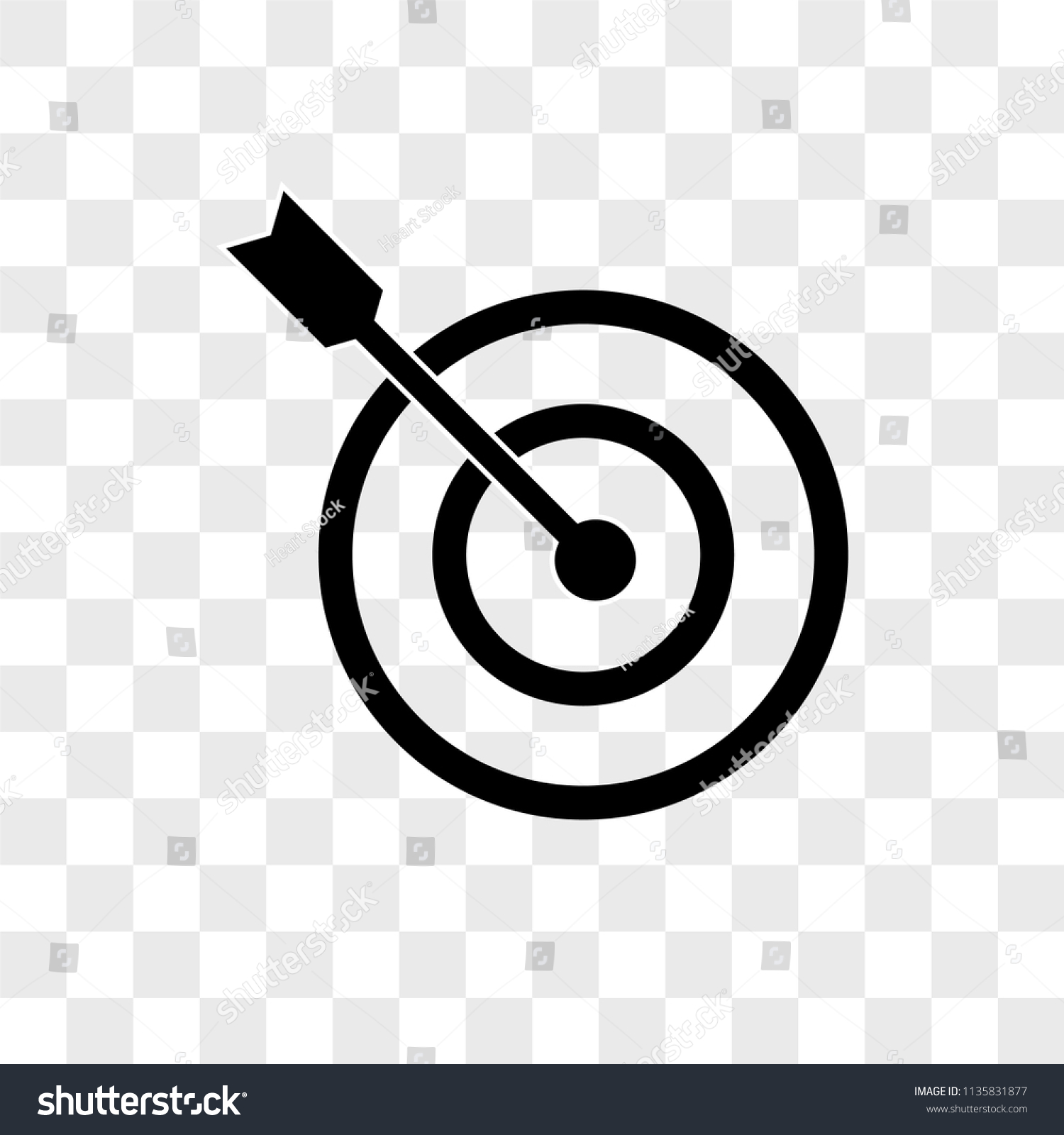 Target Vector Icon On Transparent Background Stock Vector (Royalty Free ...
