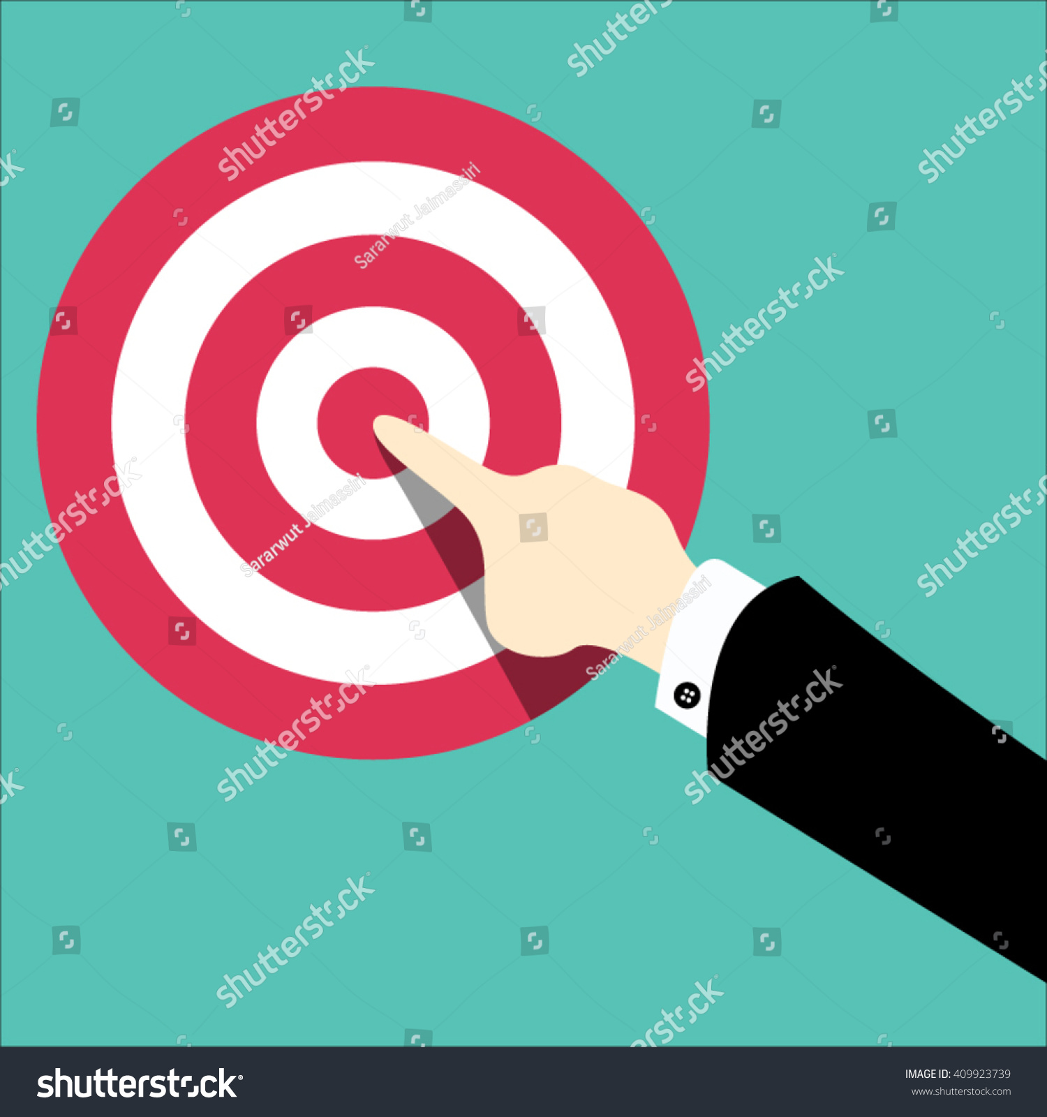 Target Hand Pointing Vector Illustration Stock Vector (Royalty Free ...