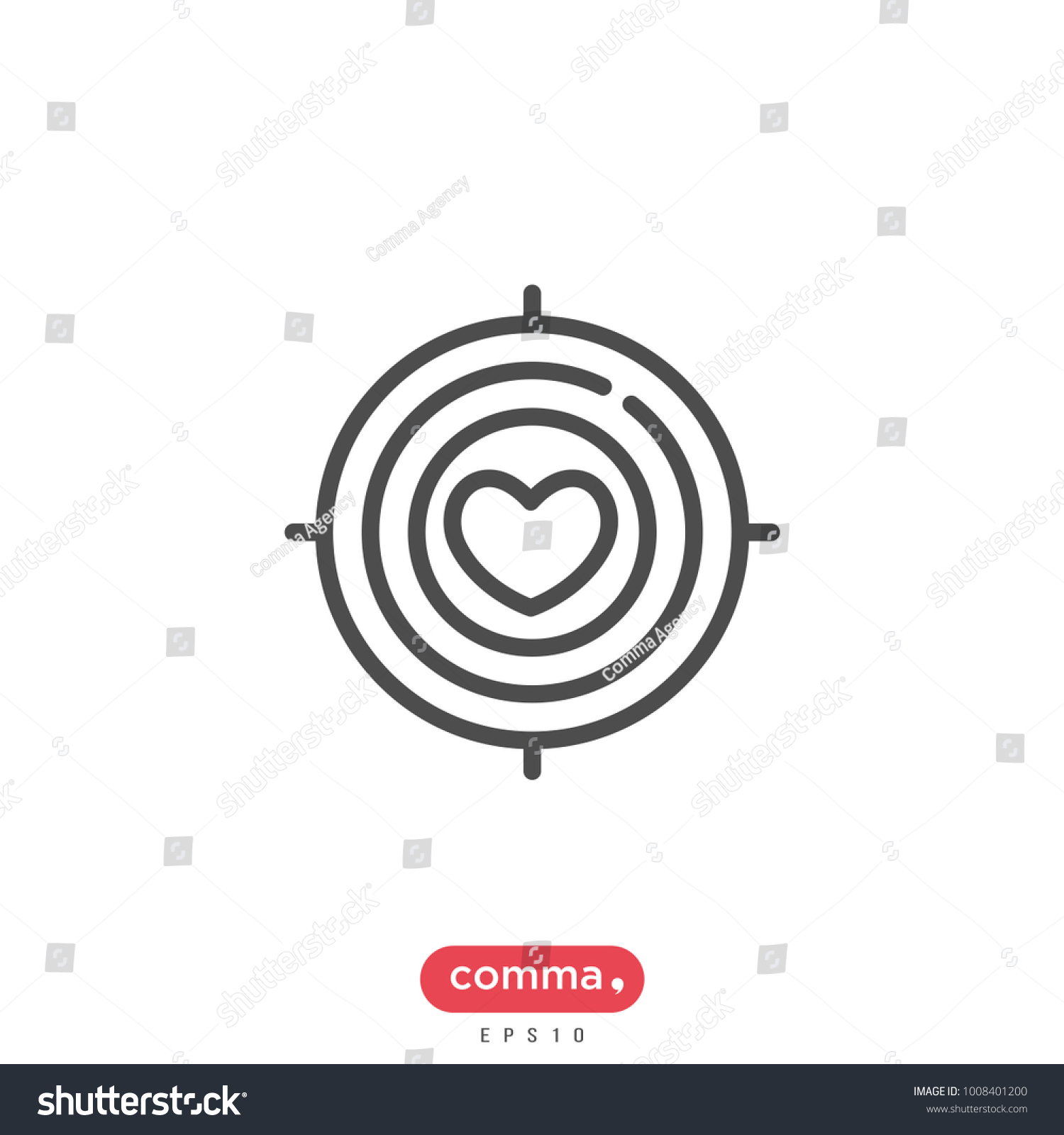 Target Love Vector Icon Stock Vector (Royalty Free) 1008401200 ...