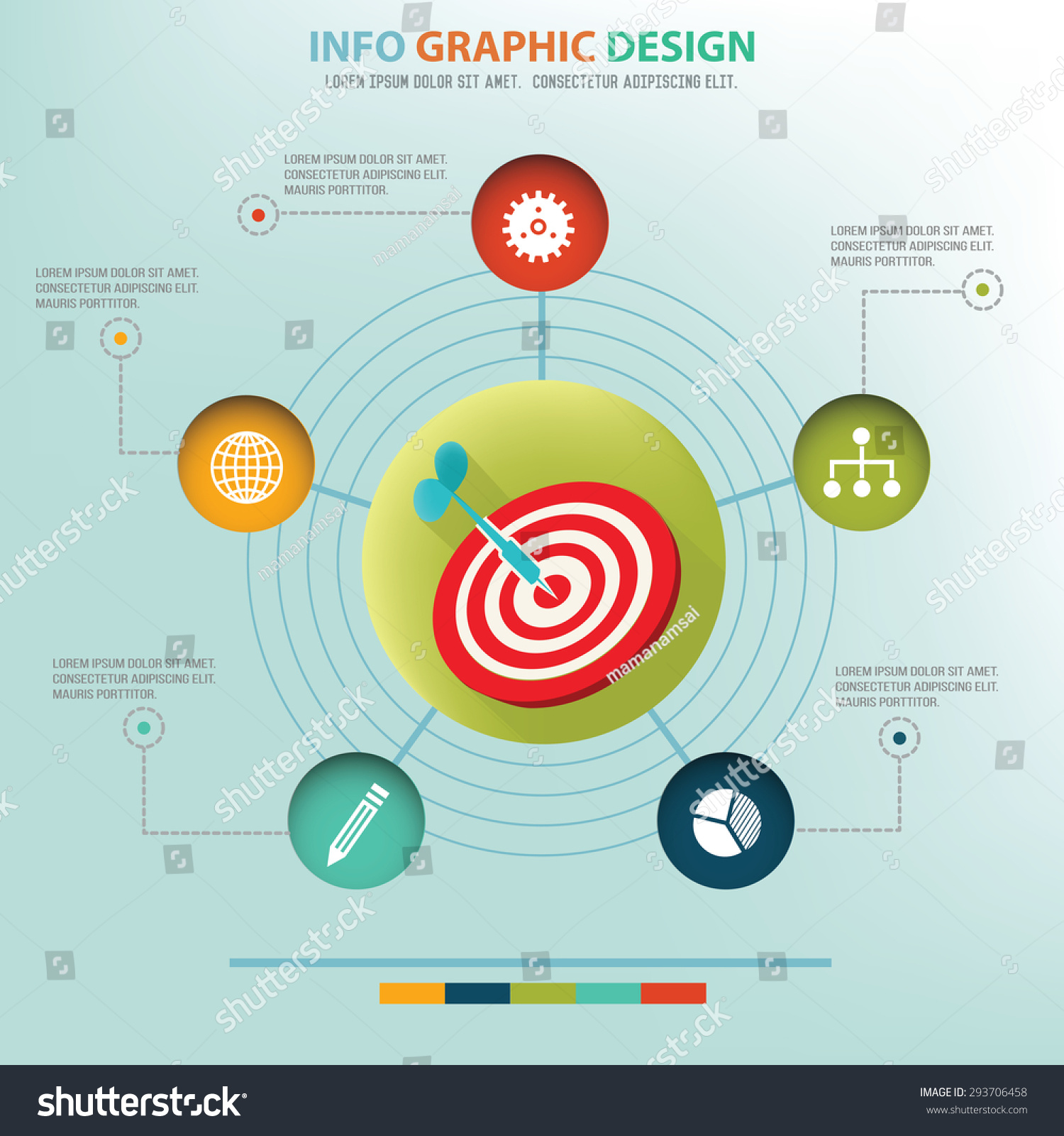Targeting Connection Design Info Graphic Designclean Stock Vector ...