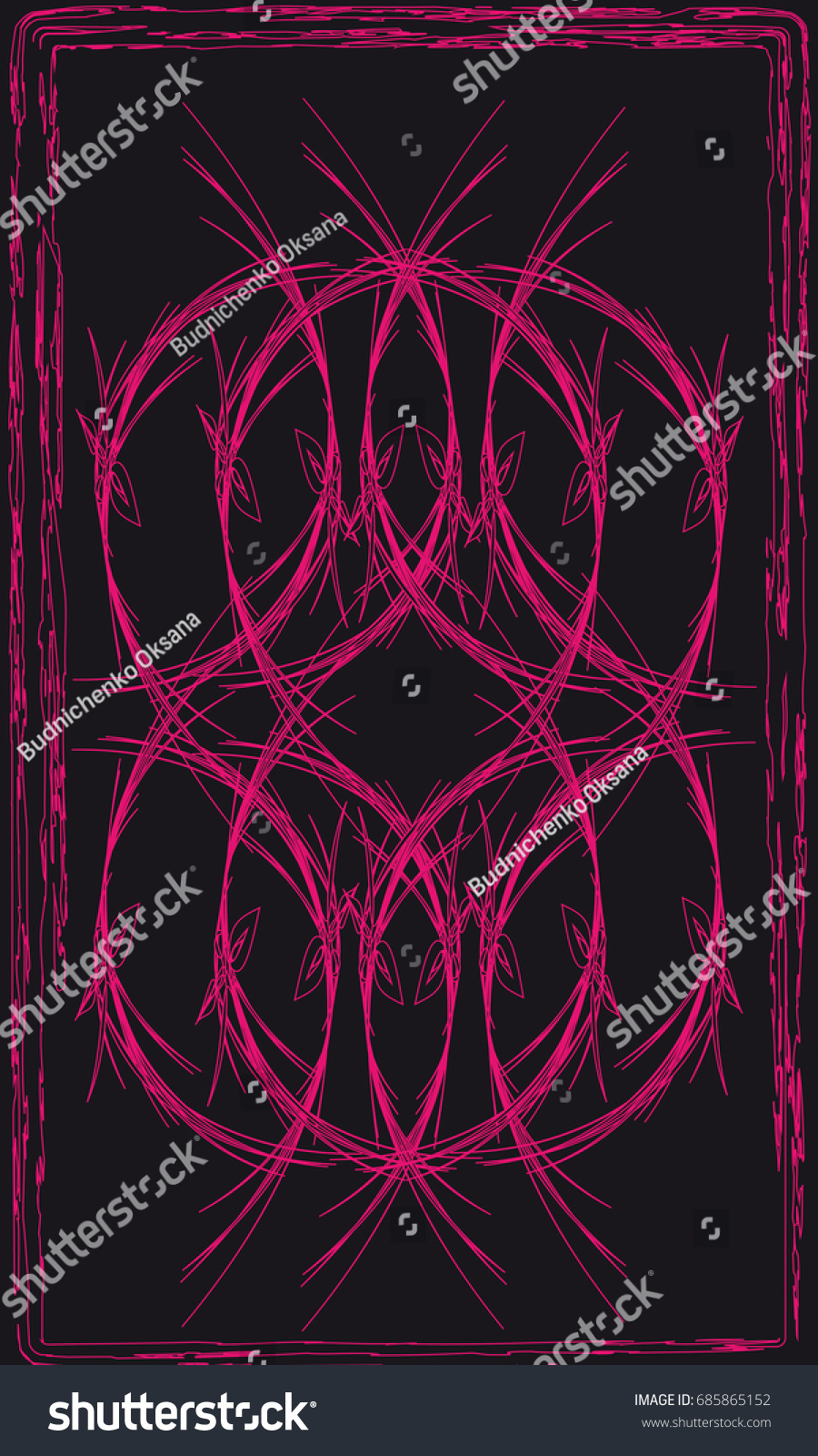 Tarot Card Back Design Floral Pattern Stock Vector (Royalty Free) 685865152
